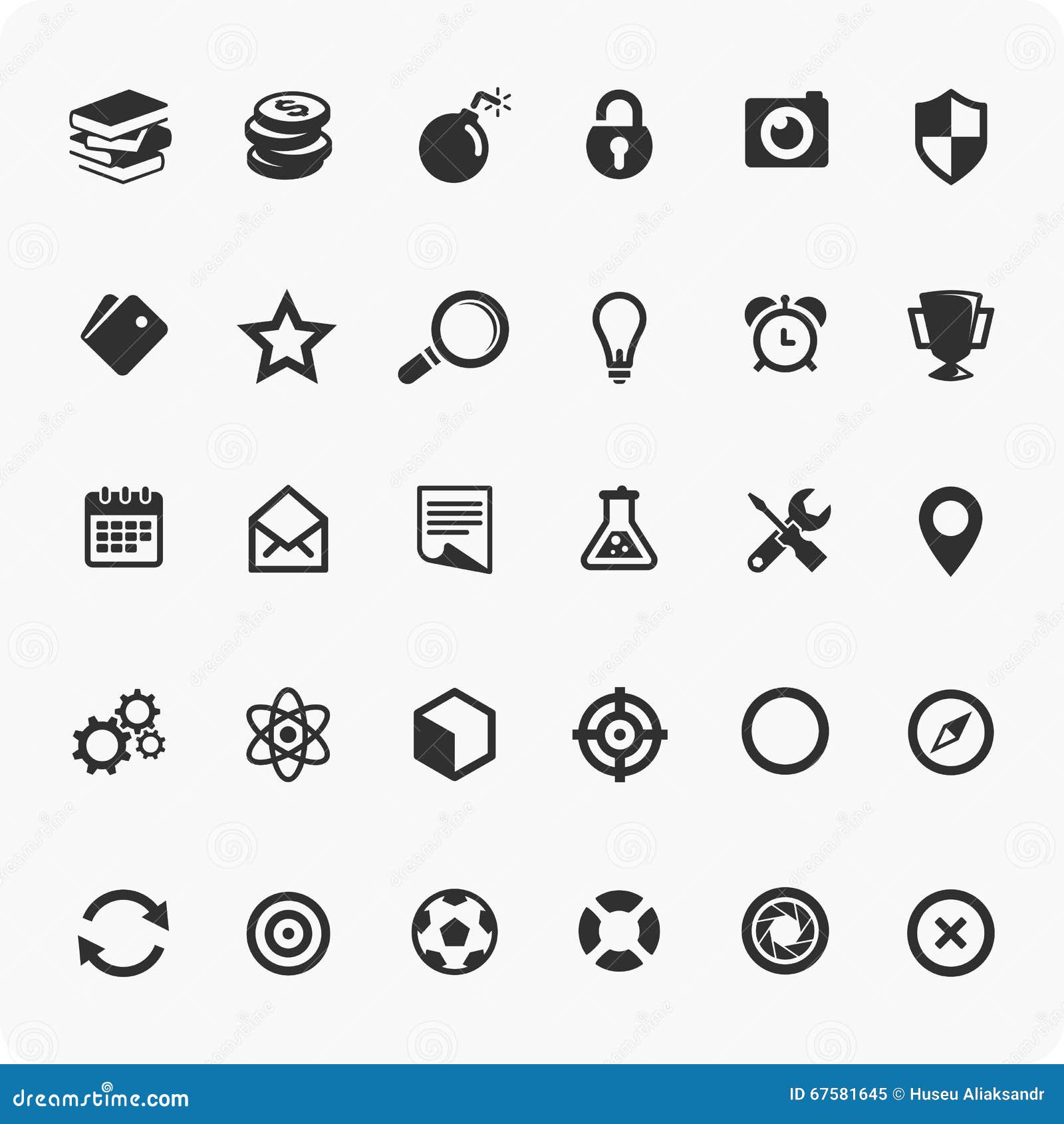 Set of universal icons. stock vector. Illustration of book - 67581645