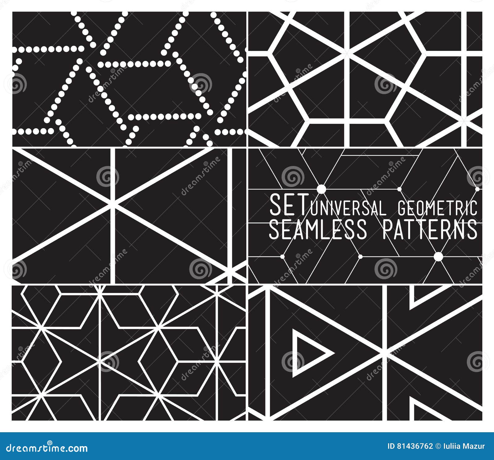 Set of Universal Vector Geometric Seamless Pattern Stock Vector ...