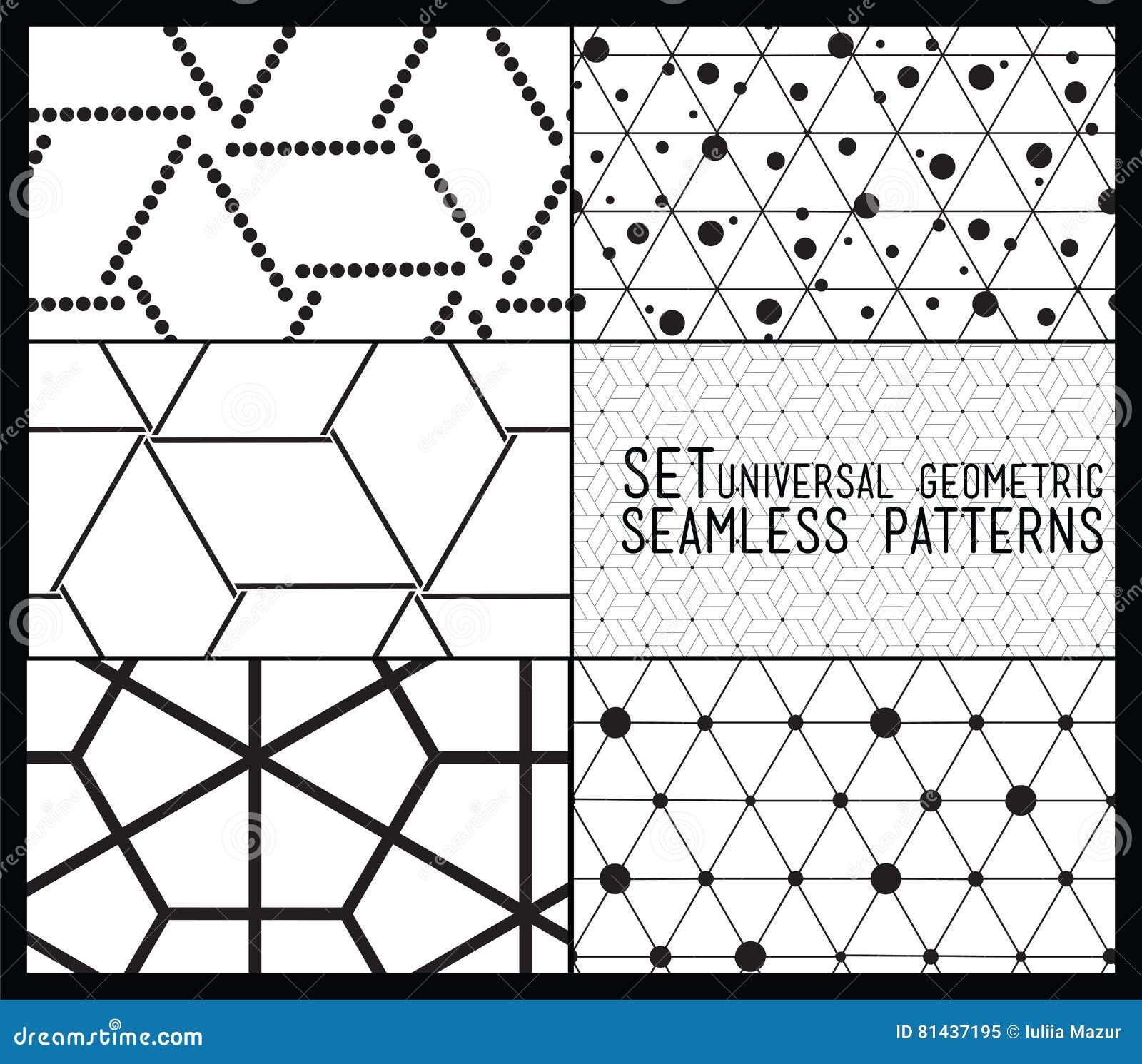 Set of Universal Vector Geometric Seamless Pattern Stock Vector ...
