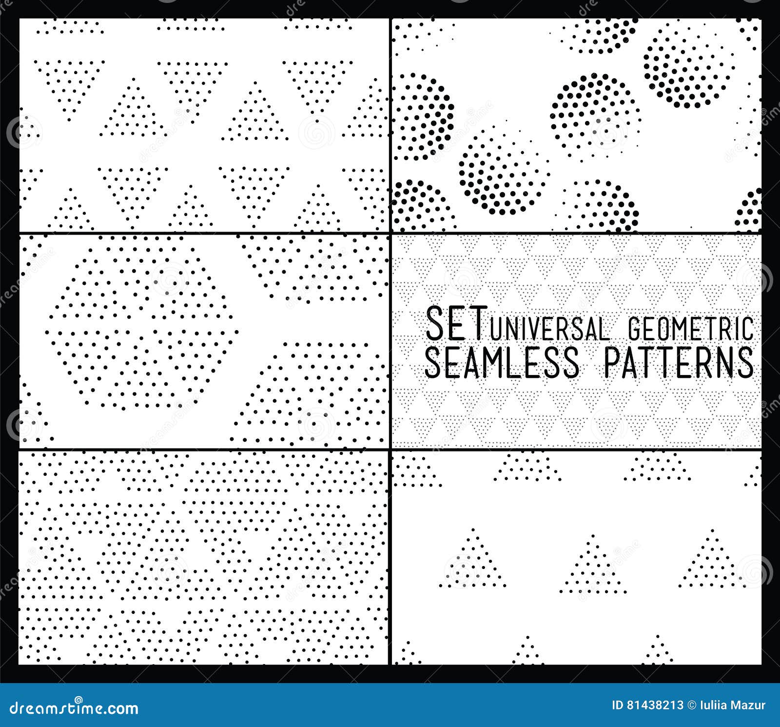 Set of Universal Vector Geometric Seamless Pattern Stock Vector ...
