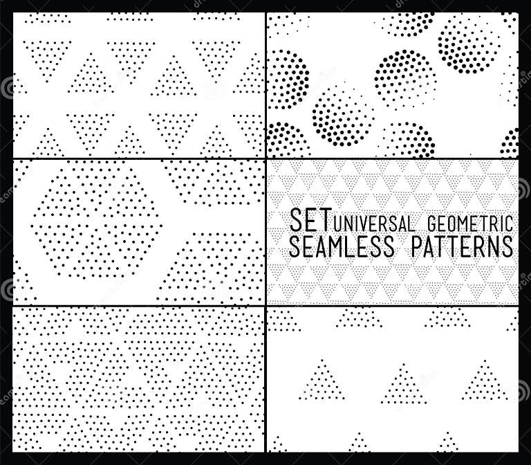Set of Universal Vector Geometric Seamless Pattern Stock Vector ...