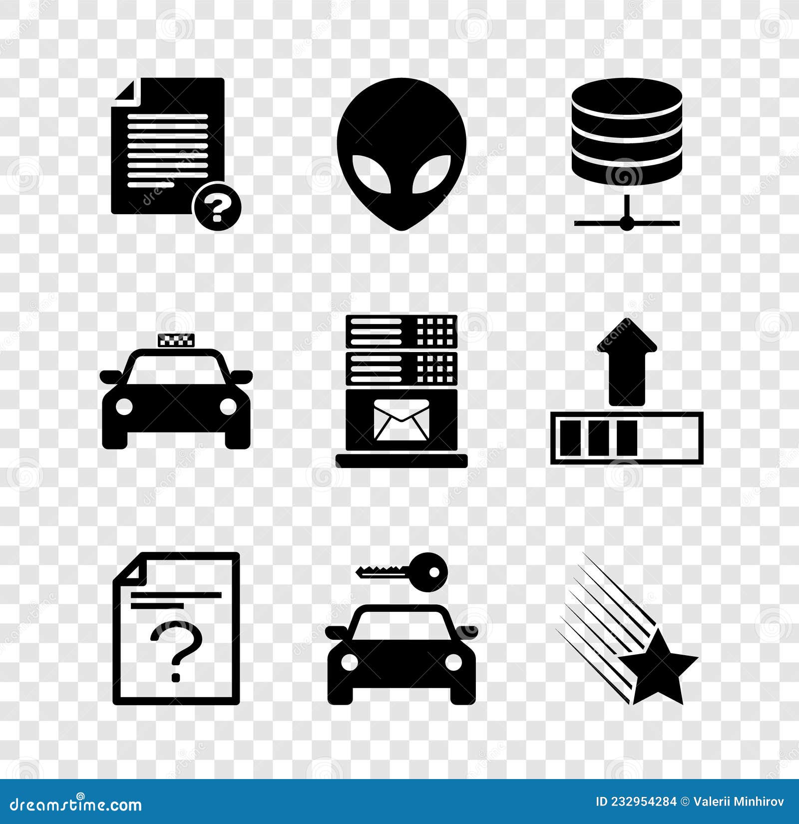 Set Unknown Document, Alien, Server, Data, Web Hosting, , Car Rental ... Set Unknown Document, Alien, Server, Data, Web Hosting, , Car Rental ...