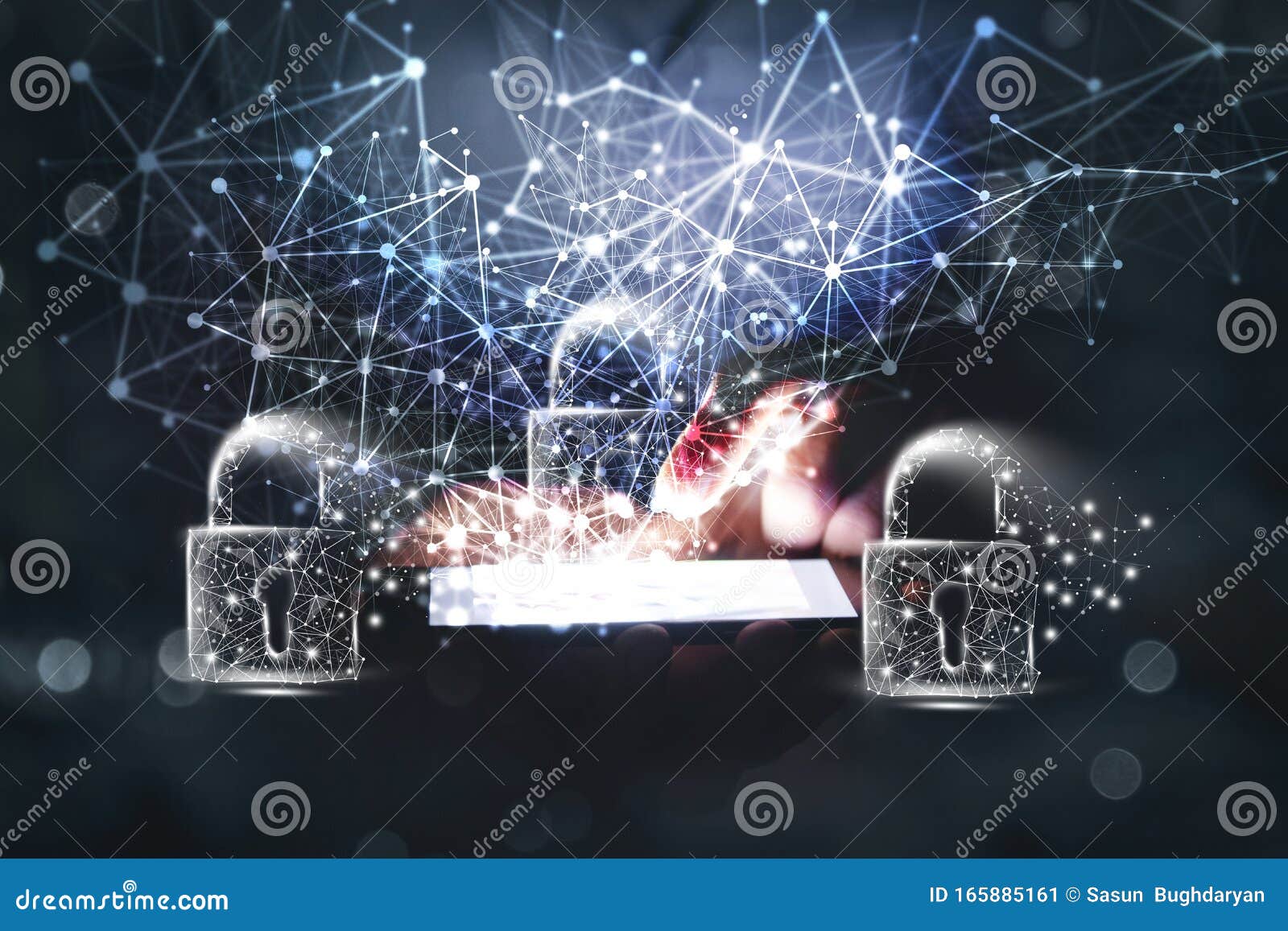 Set Up Cybersecurity Technology Protection Concept Stock Image - Image ...