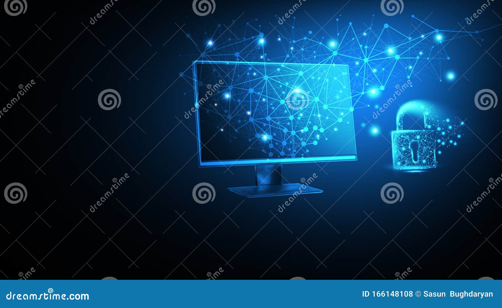 Set Up Cybersecurity Technology Protection Concept Stock Photo - Image ...