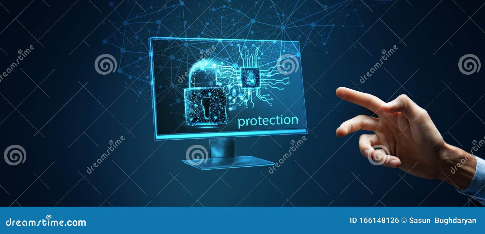 Set Up Cybersecurity Technology Protection Concept Stock Photo - Image ...