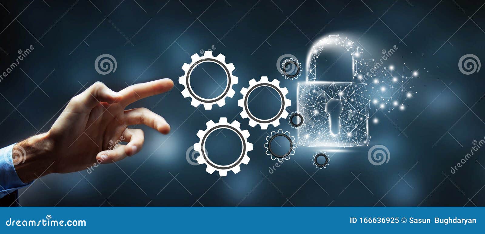 Set Up Cyber Security Technology Protection Concept Stock Image - Image ...