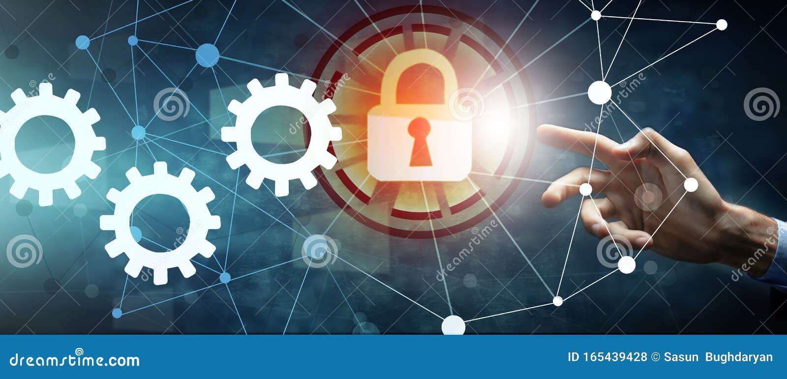 Set Up Cybersecurity Technology Protection Concept Stock Photo - Image ...