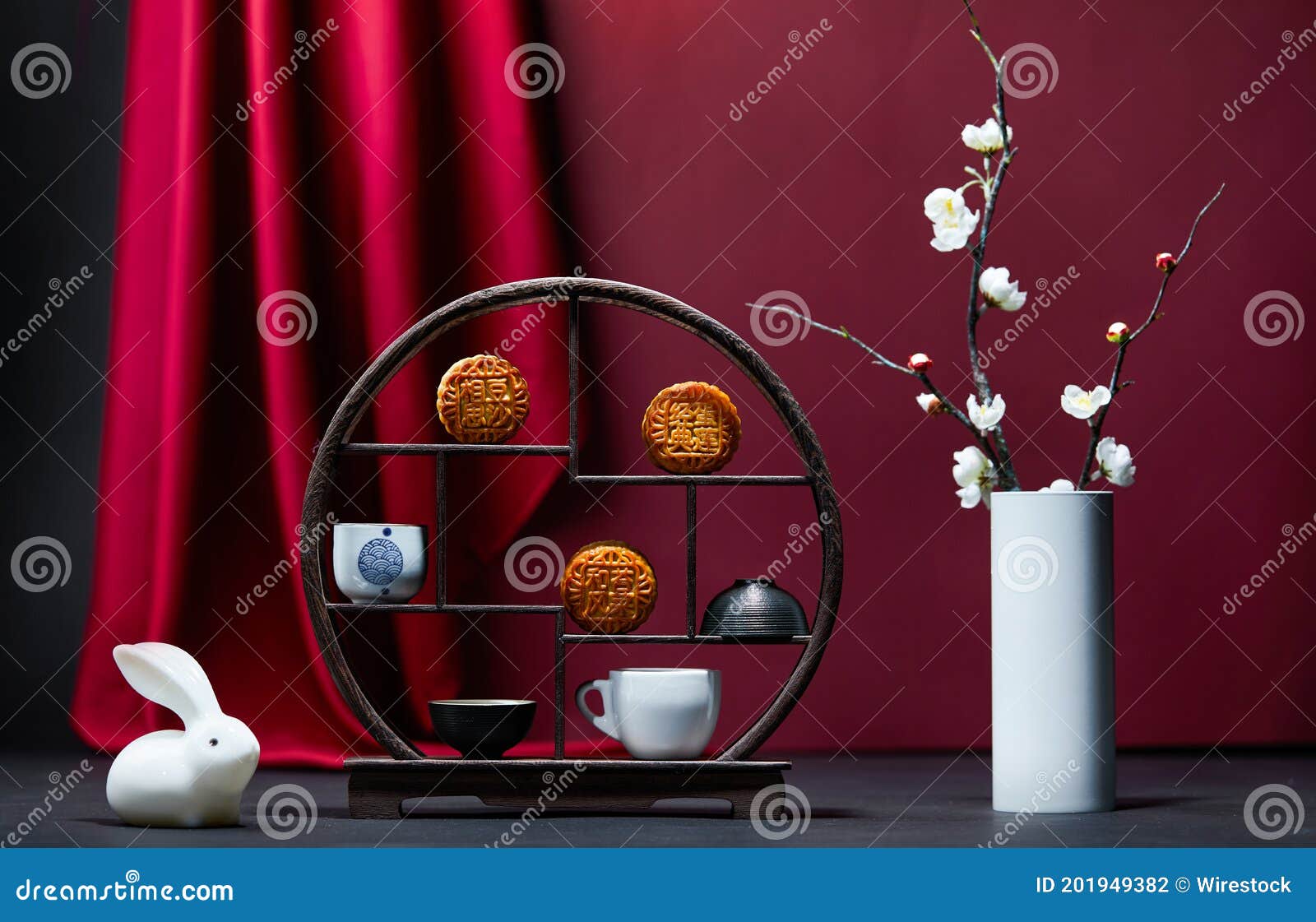 Set Up of Mooncakes on a Table Stock Photo - Image of decor, homemade ...