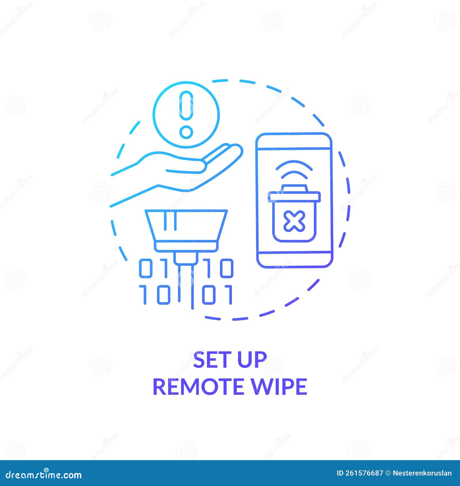 Set Up Remote Wipe Blue Gradient Concept Icon Stock Vector ...