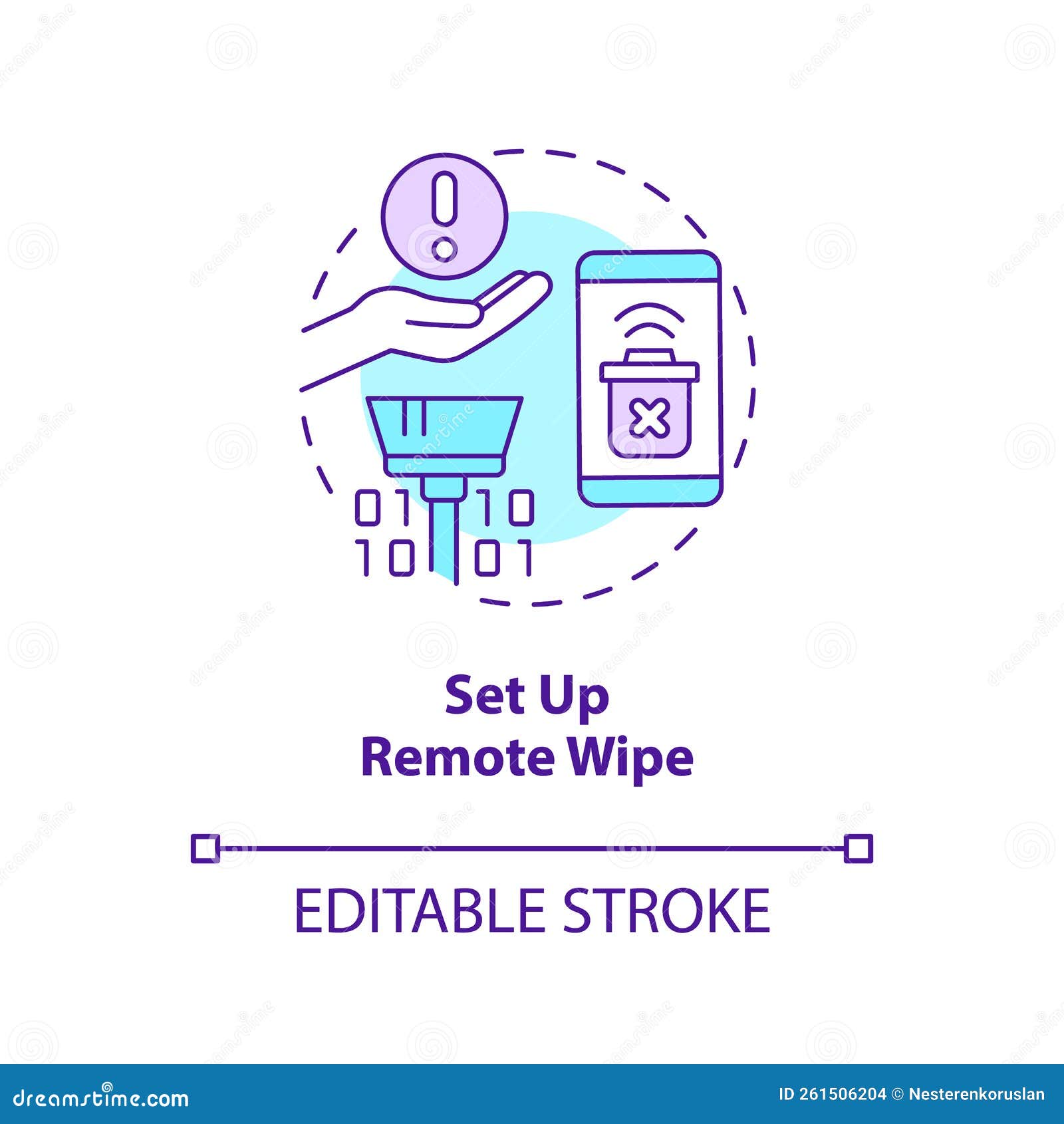 Set Up Remote Wipe Concept Icon Stock Vector - Illustration of personal ...