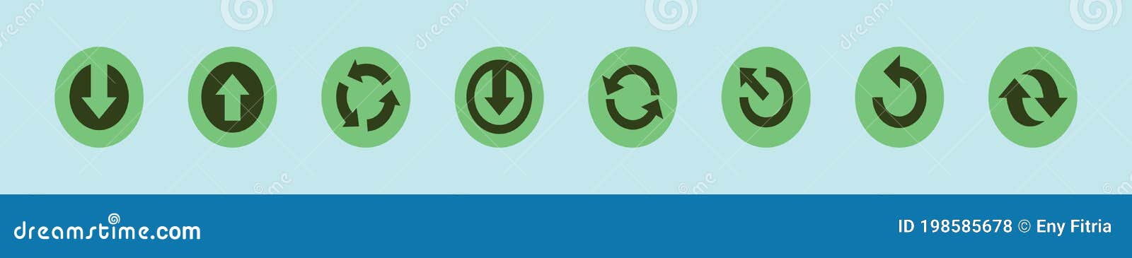 Set of Update Cartoon Icon Design Template with Various Models. Vector ...