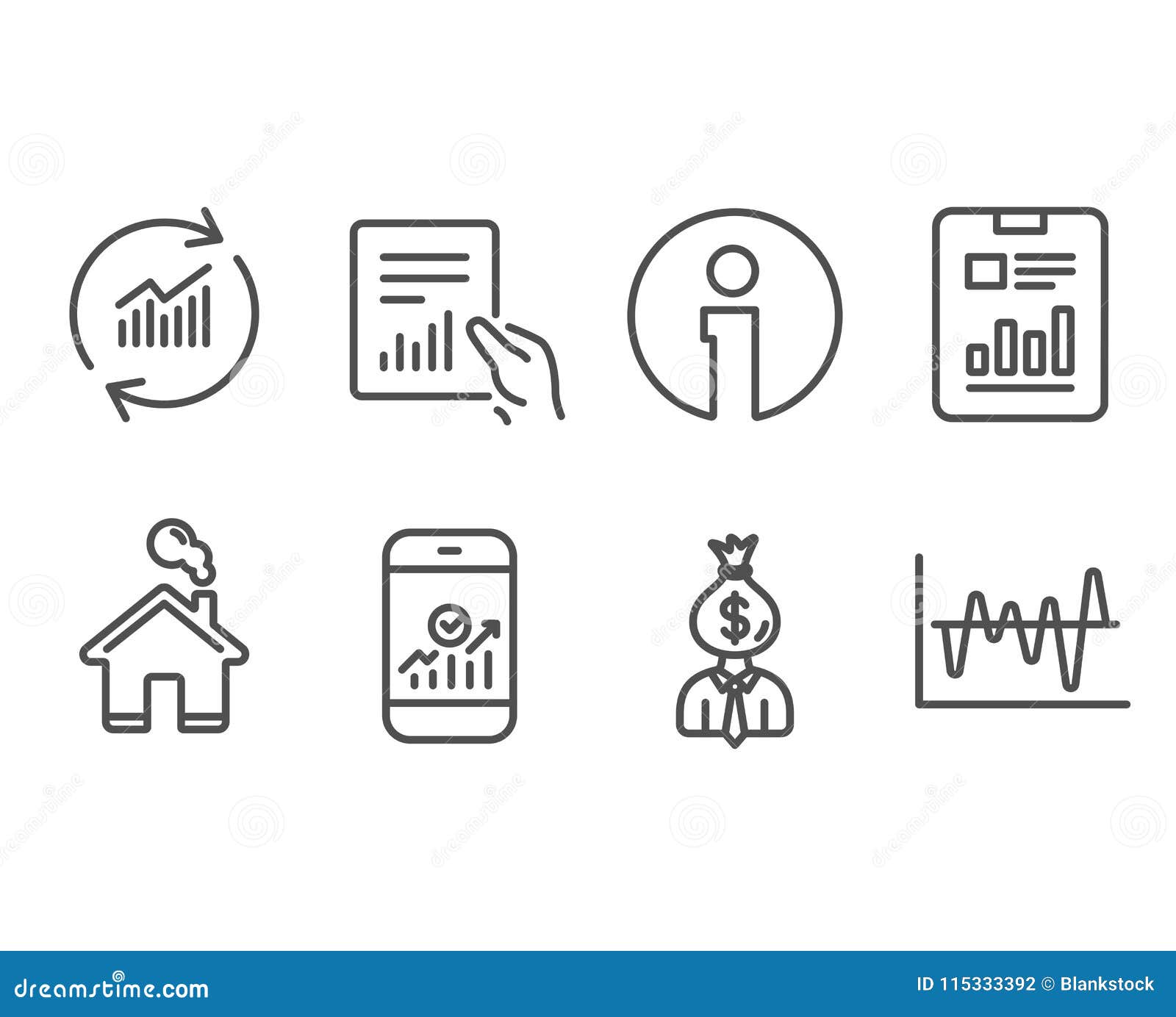 Update Data, Manager and Smartphone Statistics Icons. Document, Report ...