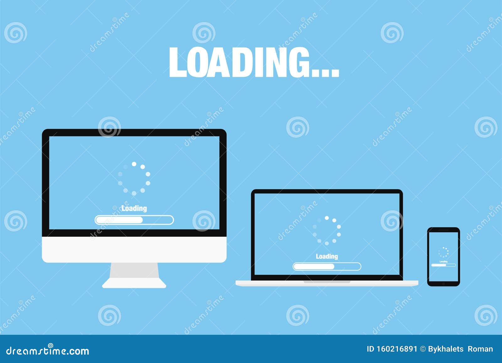 New Update For Devices Banner. Computer, Laptop, Tablet And Smart Phone ...