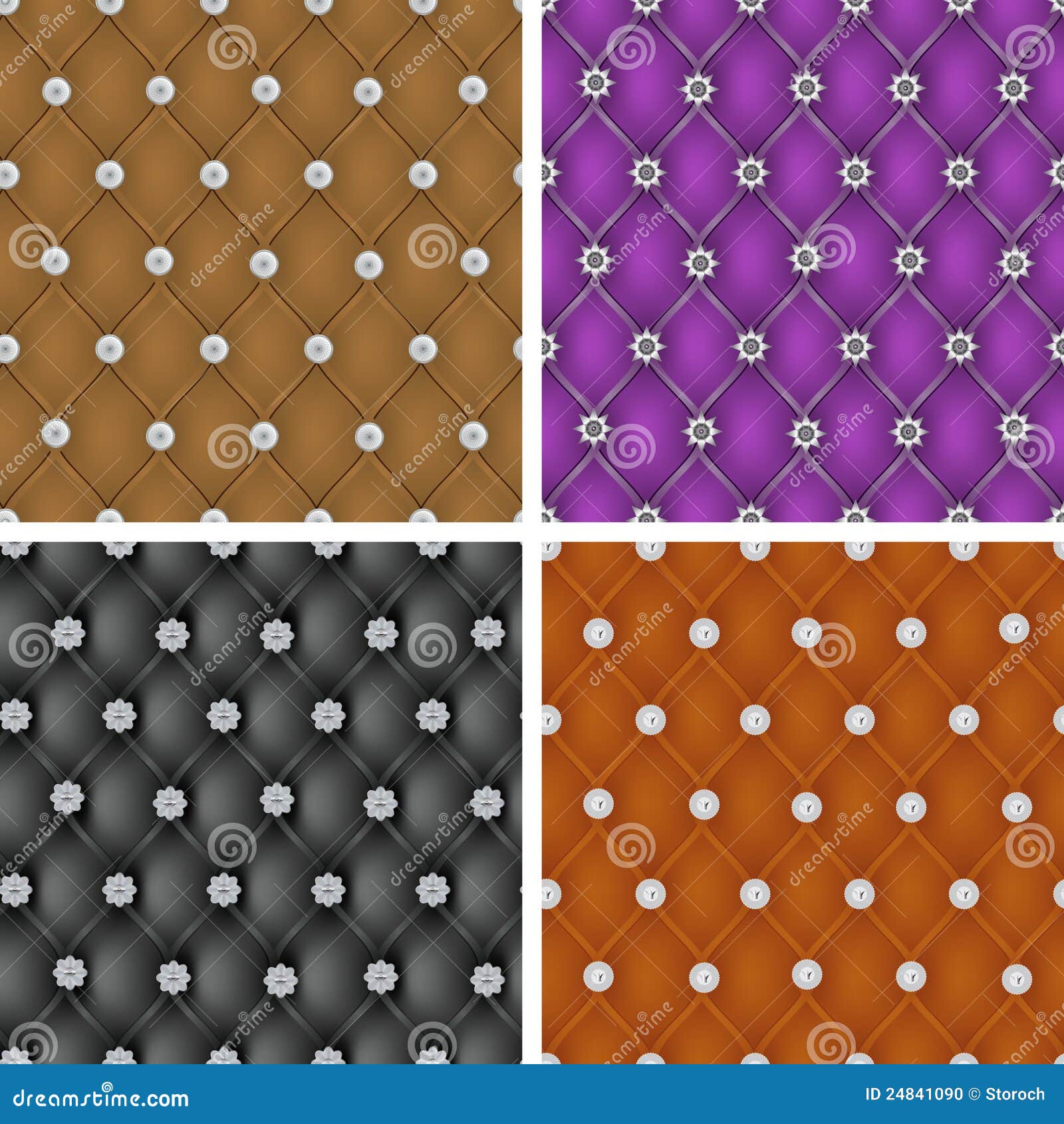 Set Of Upholstery Seamless Pattern. Stock Vector - Illustration of ...