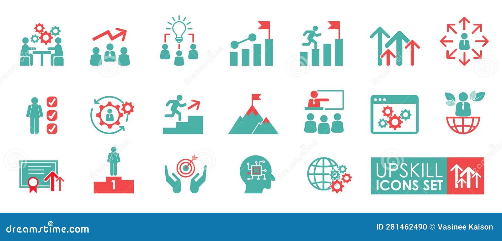 Set of Upskilling Icons, Upskilling, Personal Growth. Stock Vector ...