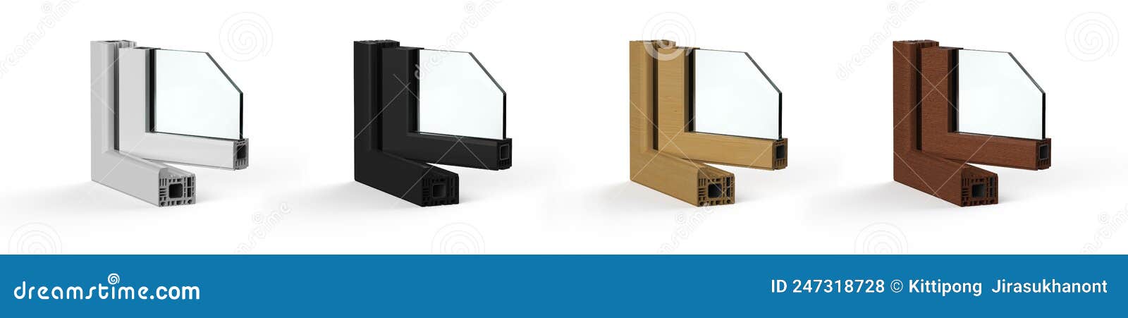 Upvc Casement Windows On White Background Royalty-Free Stock Image ...