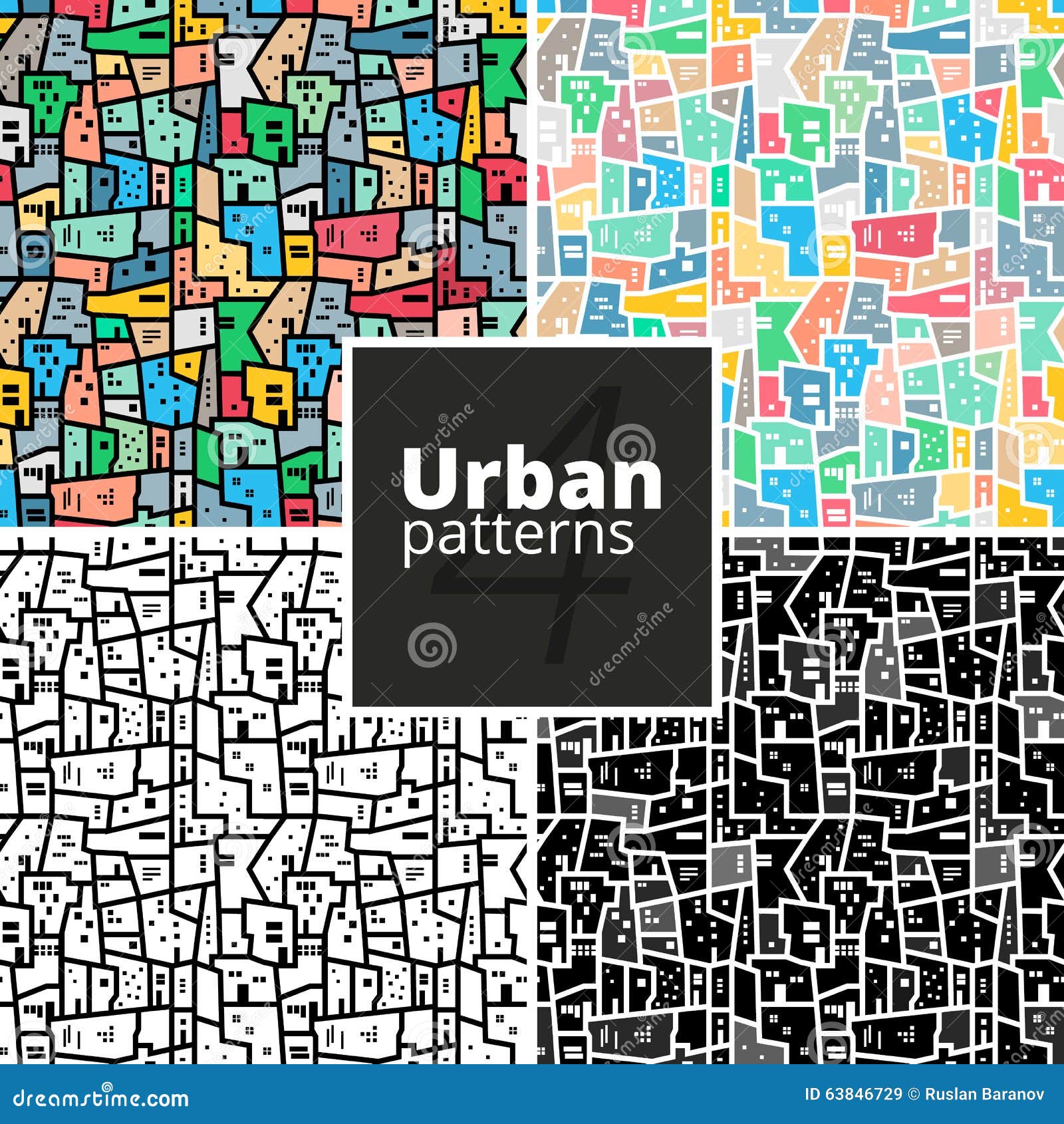 Set of Urban Patterns. Vector Textures. Stock Vector - Illustration of ...