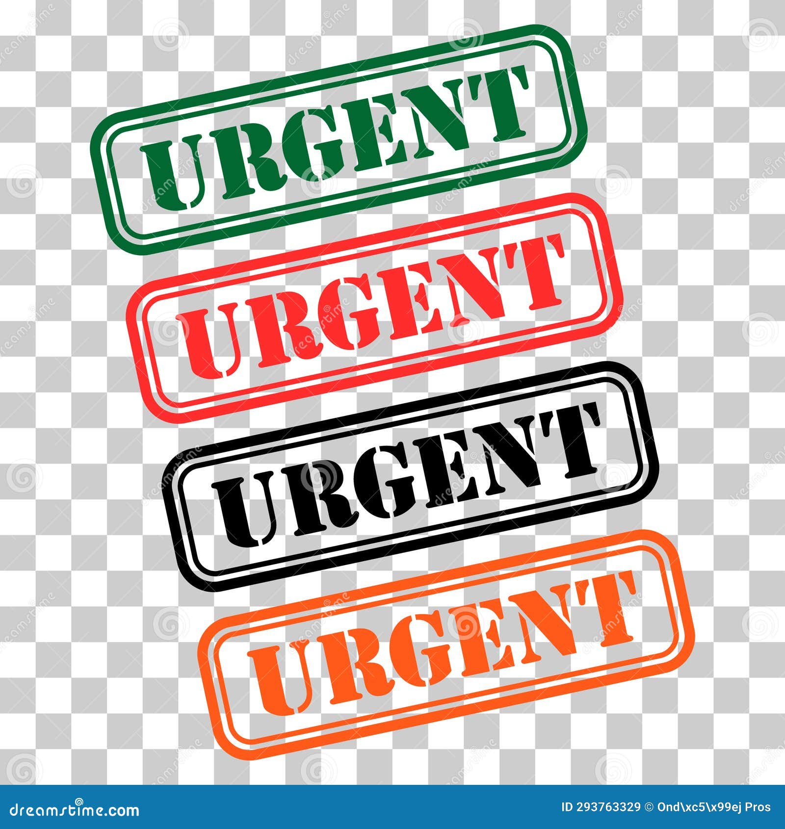 Set of Urgent Stamp Symbol, Label Sticker Sign Button, Text Banner ...