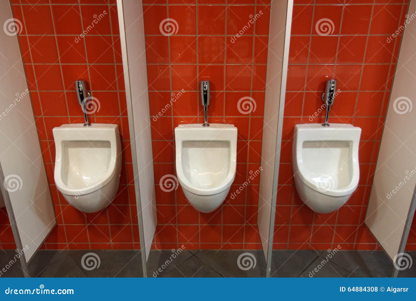 Set of urinals stock photo. Image of inside, indoor, empty - 64884308