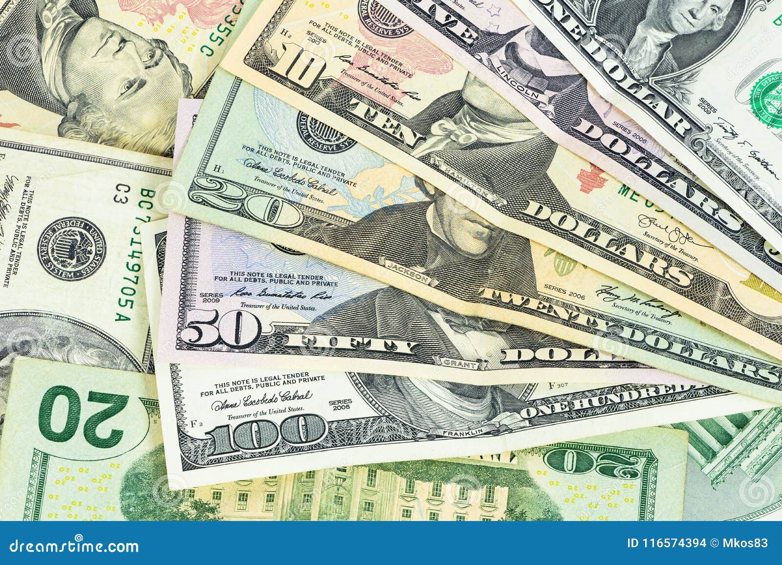 Set of Us Dollars Banknotes Stock Photo - Image of banknote, banking ...