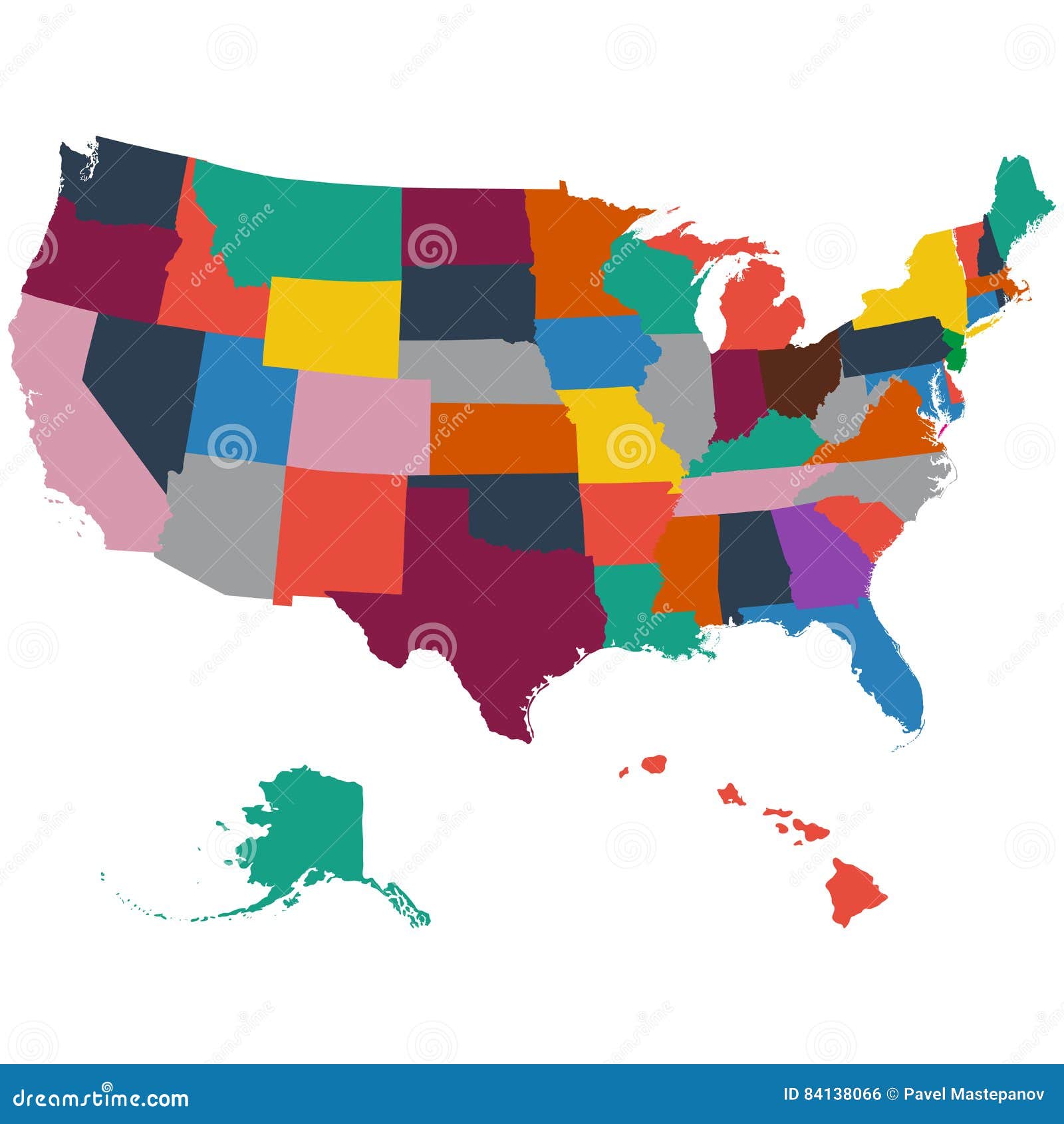 Set of US State Maps on a White Background Stock Vector - Illustration ...