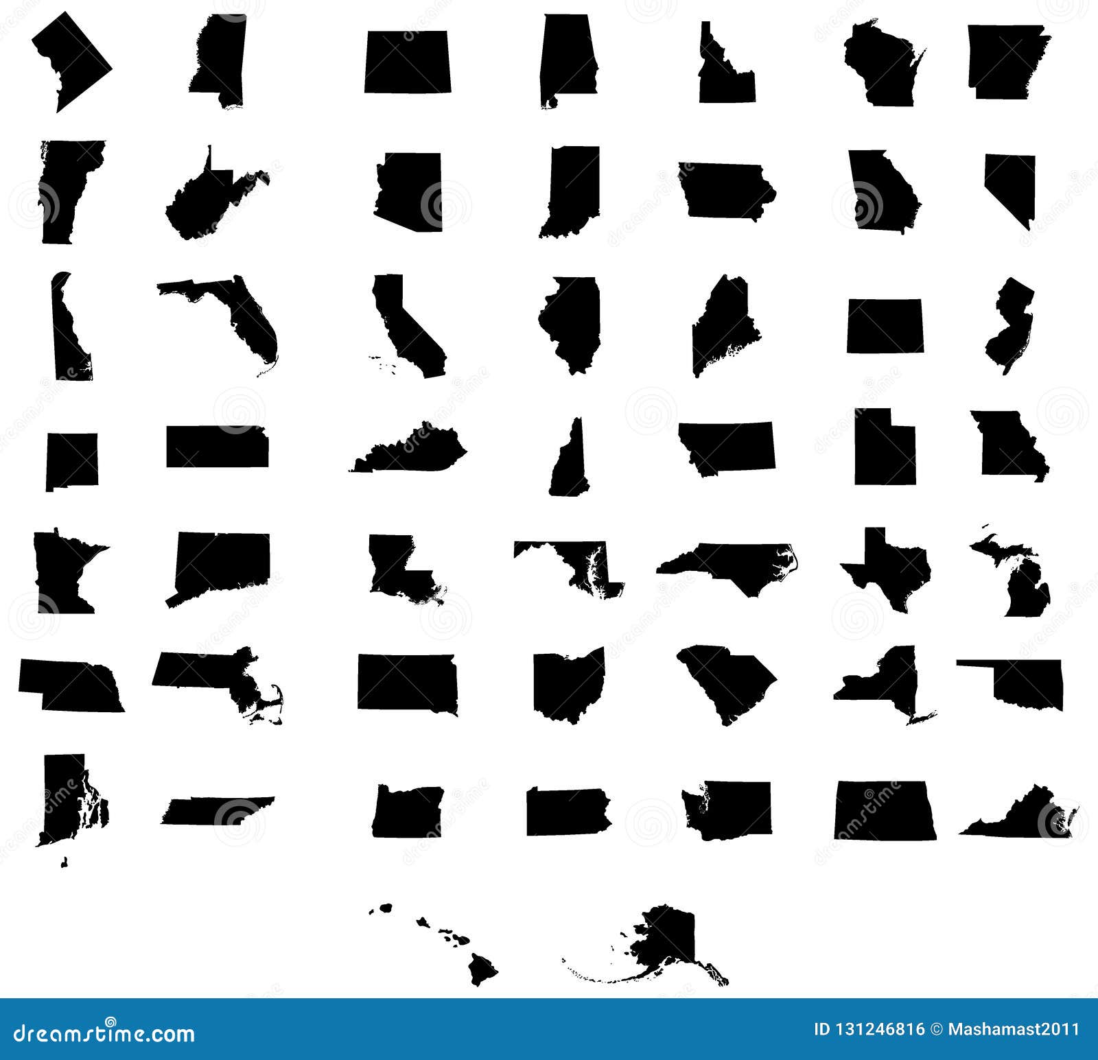 Set Of US States Maps Vector Illustration | CartoonDealer.com #131246816