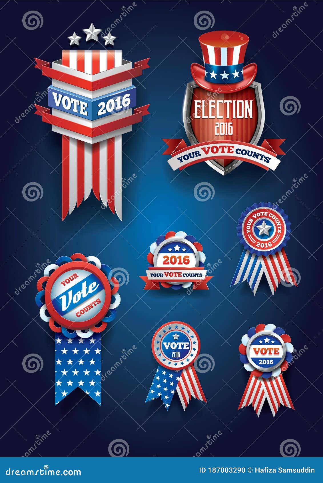 Set of USA Election Labels. Vector Illustration Decorative Design Stock ...