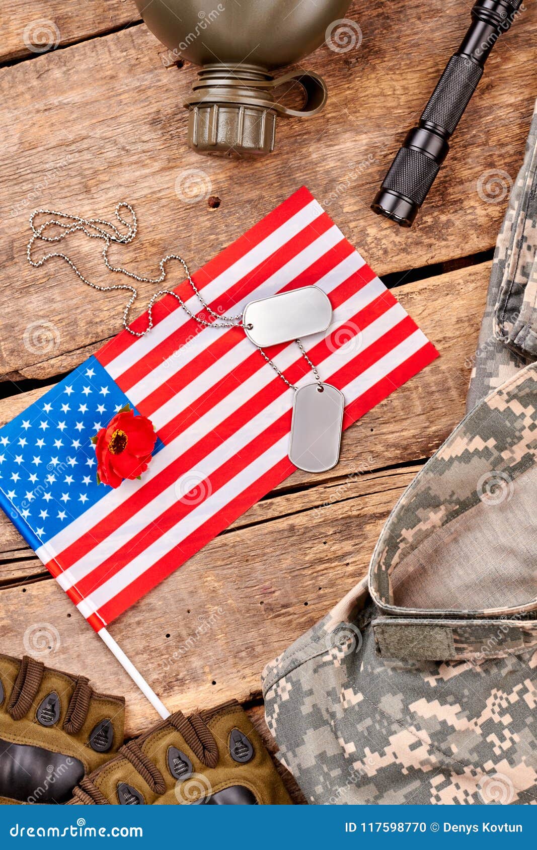 Set of Usa Soldier Things Arrangement. Stock Photo - Image of equipment ...