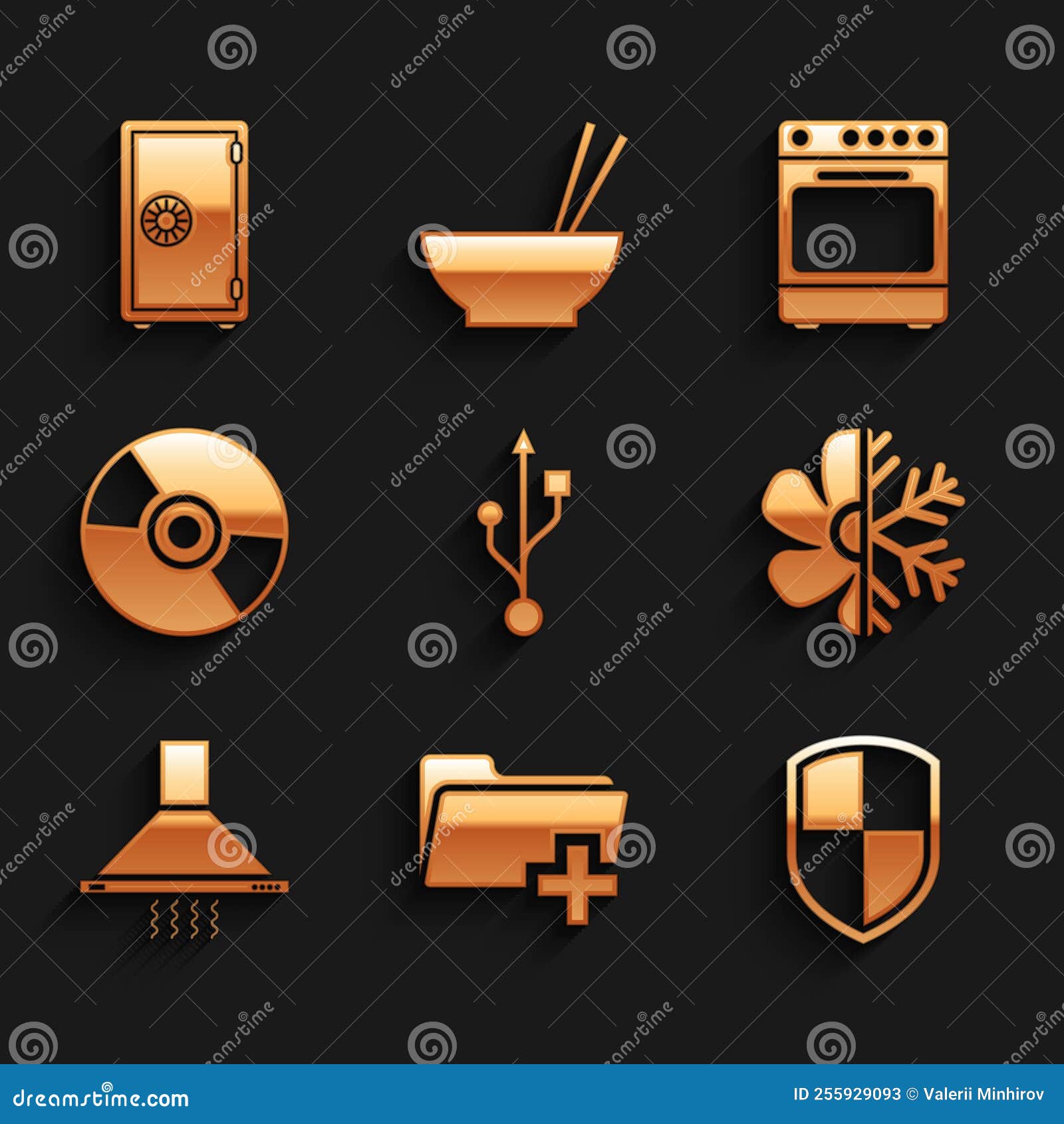 Set USB, Add New Folder, Shield, Air Conditioner, Kitchen Extractor Fan ...