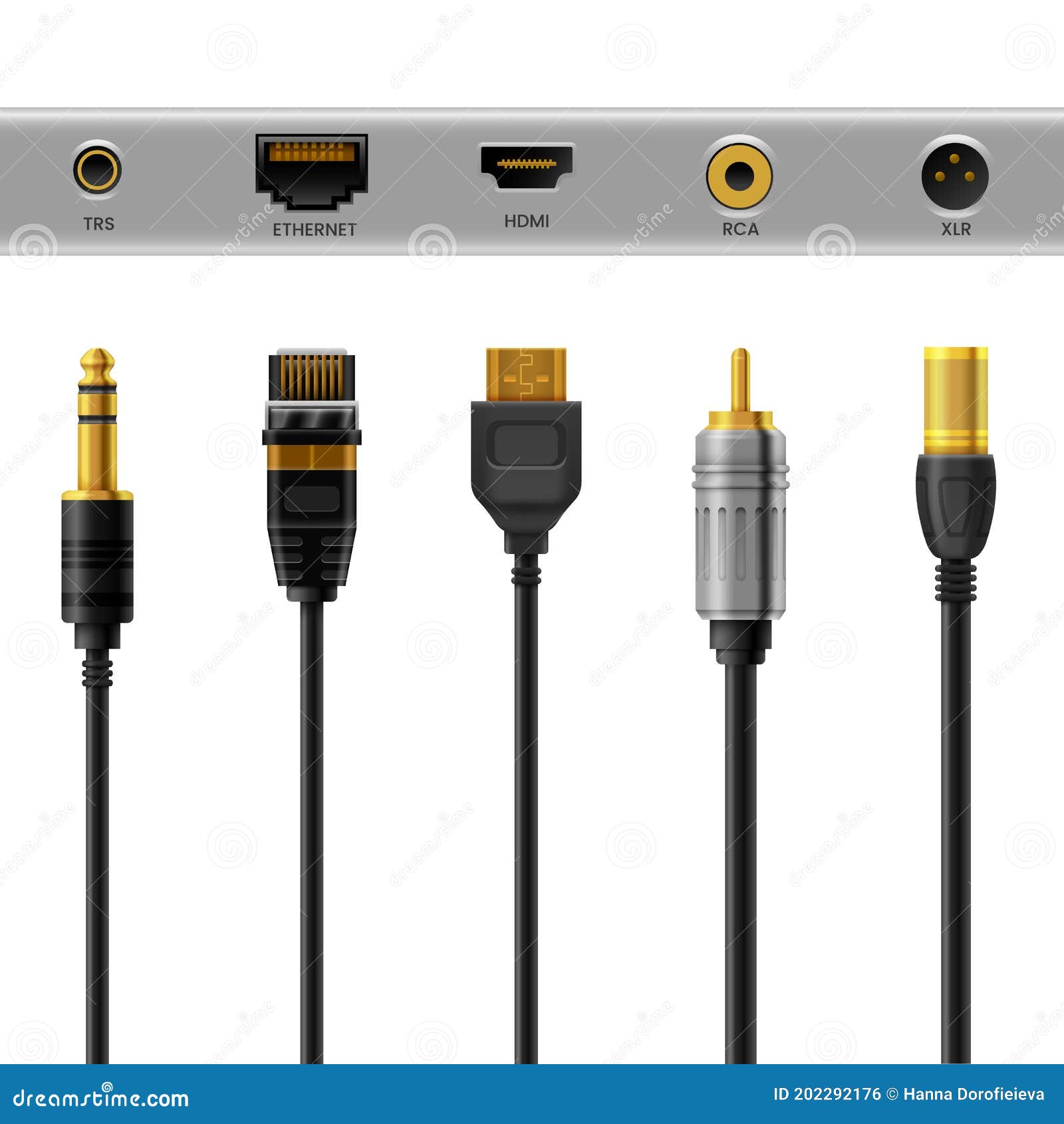 USB Cable Adapters And Phone Connector Wires Cartoon Vector ...