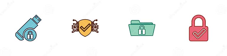 Set USB Flash Drive with Lock, Cyber Security, Folder and and Lock ...