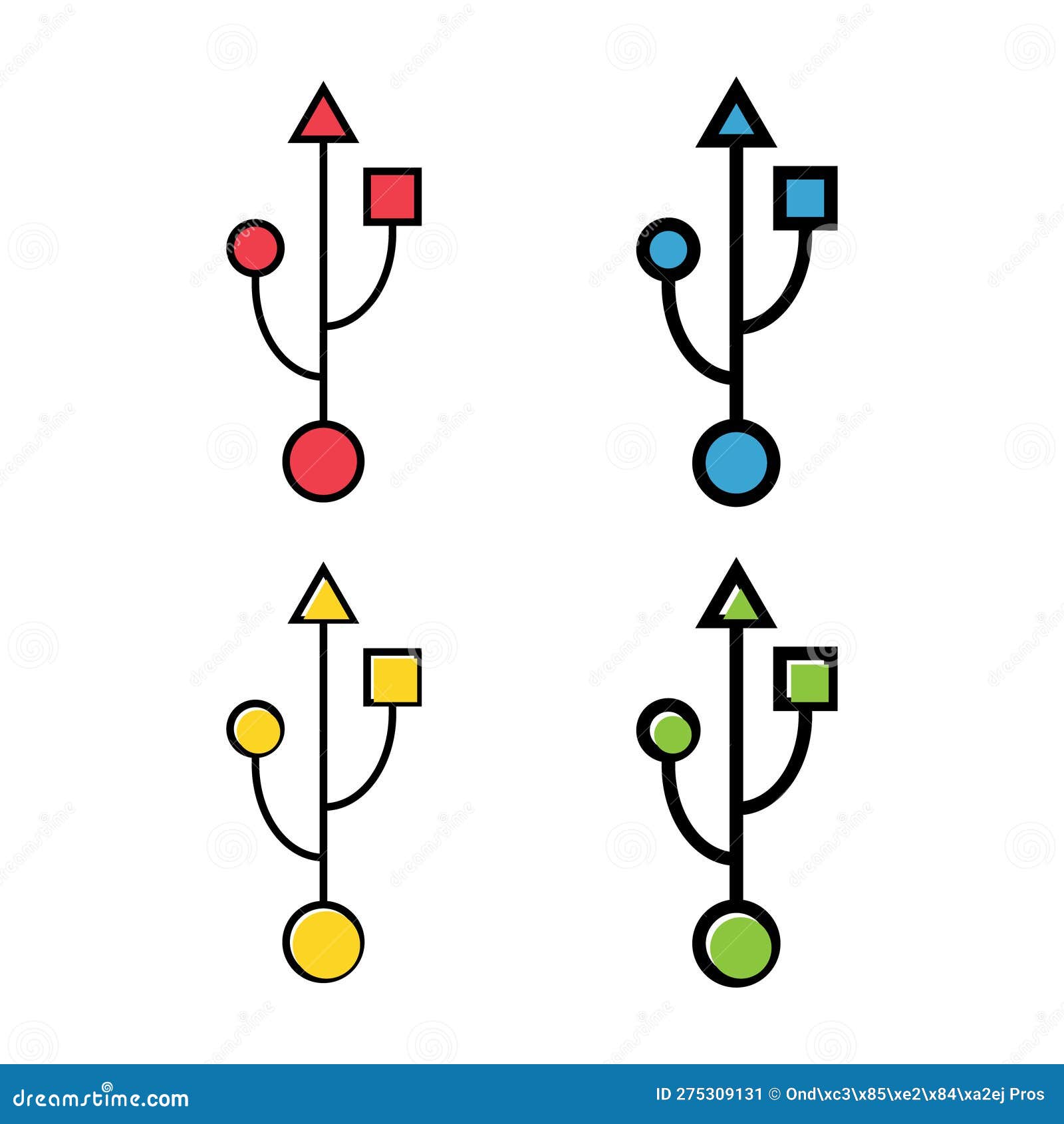 Set of USB Icon Technology, Connect Device Sign, Electronic Portable ...