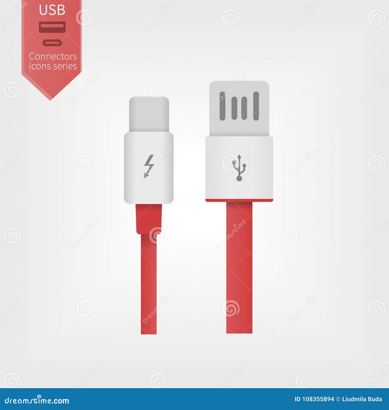 Set of USB and USB Type-C Interfaces. Stock Vector - Illustration of ...
