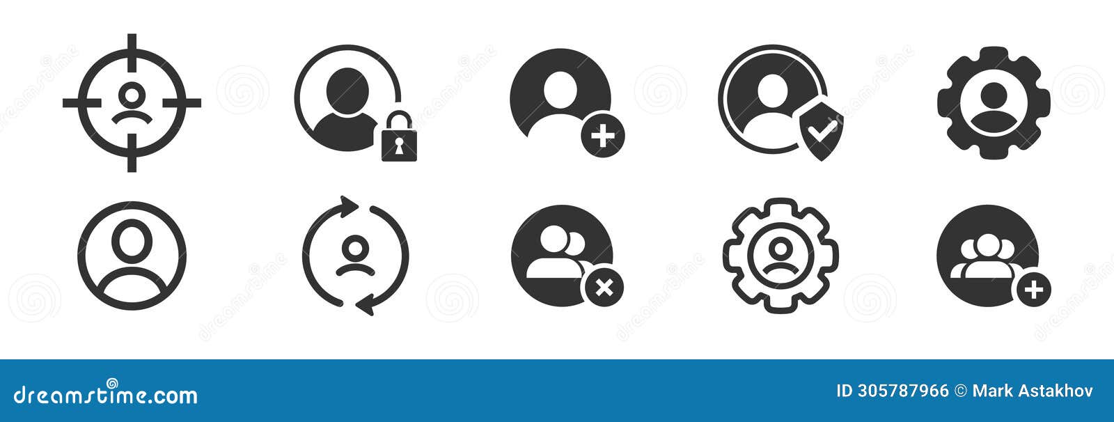 Set of User Icon. Profile Person Avatar. Add User Stock Vector ...
