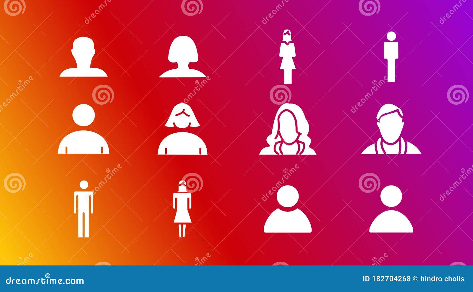 Set of user icons. stock vector. Illustration of team - 182704268