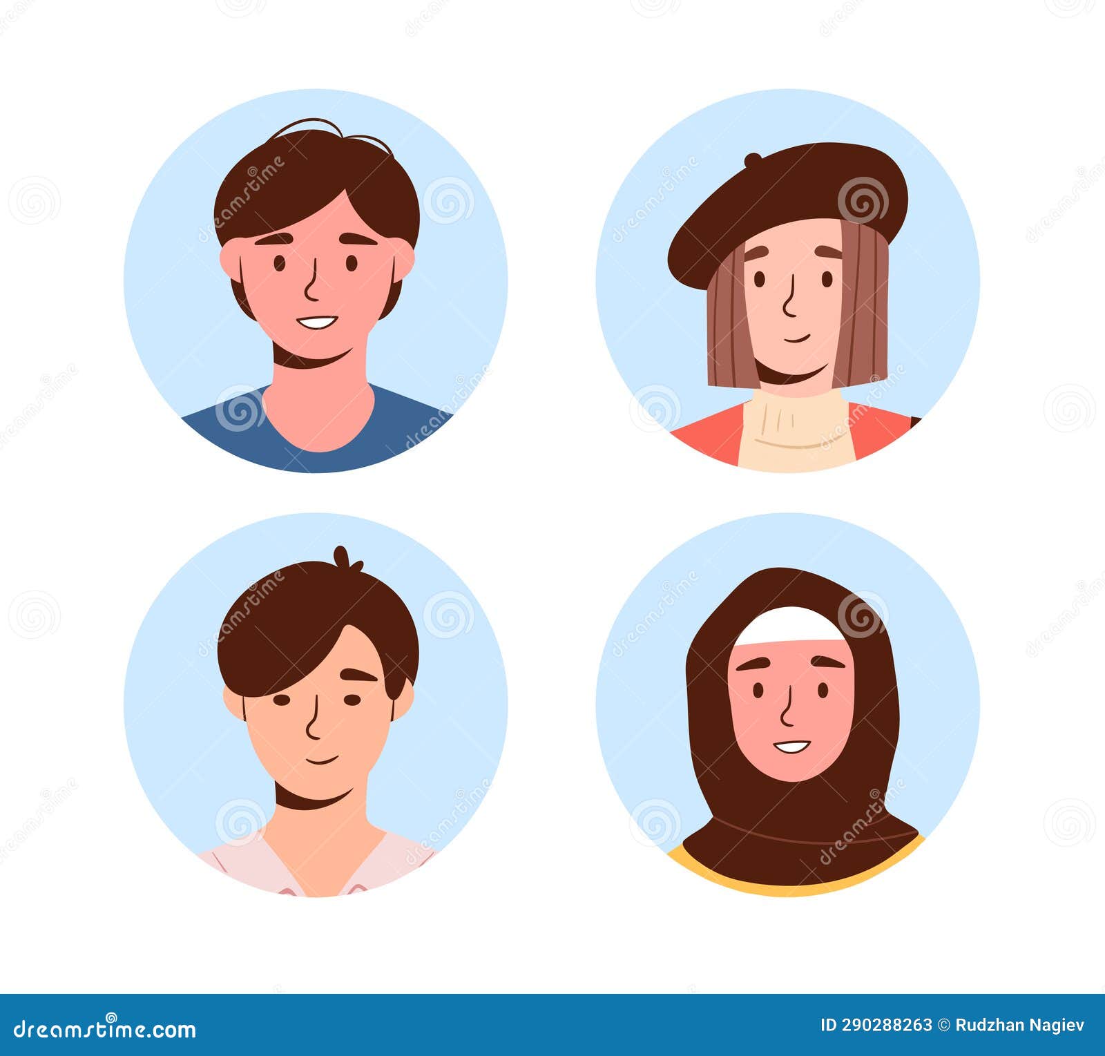 Set of Users Avatars Vector Concept Stock Illustration - Illustration ...