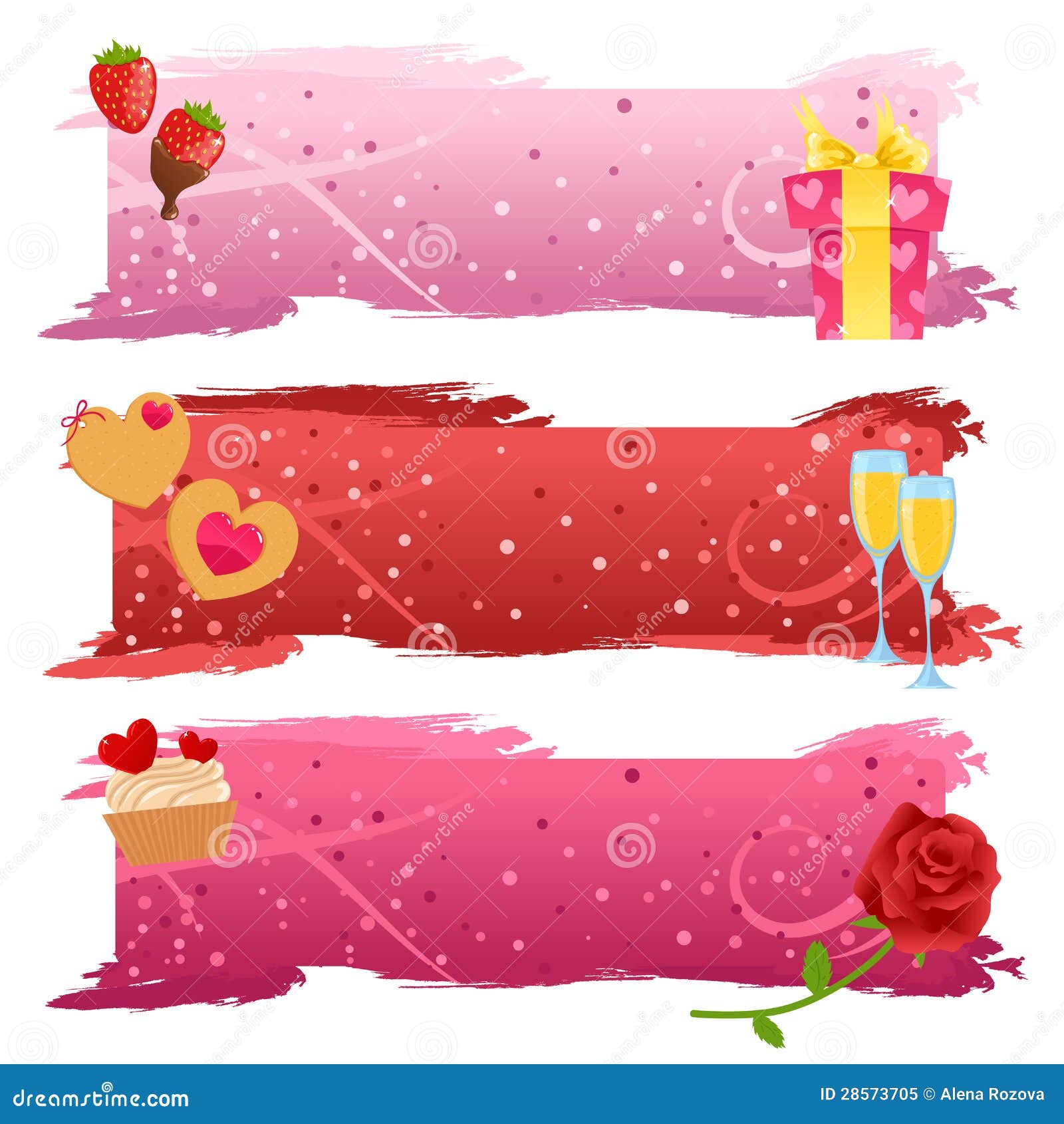 Set of Valentine banners stock vector. Illustration of ornament - 28573705