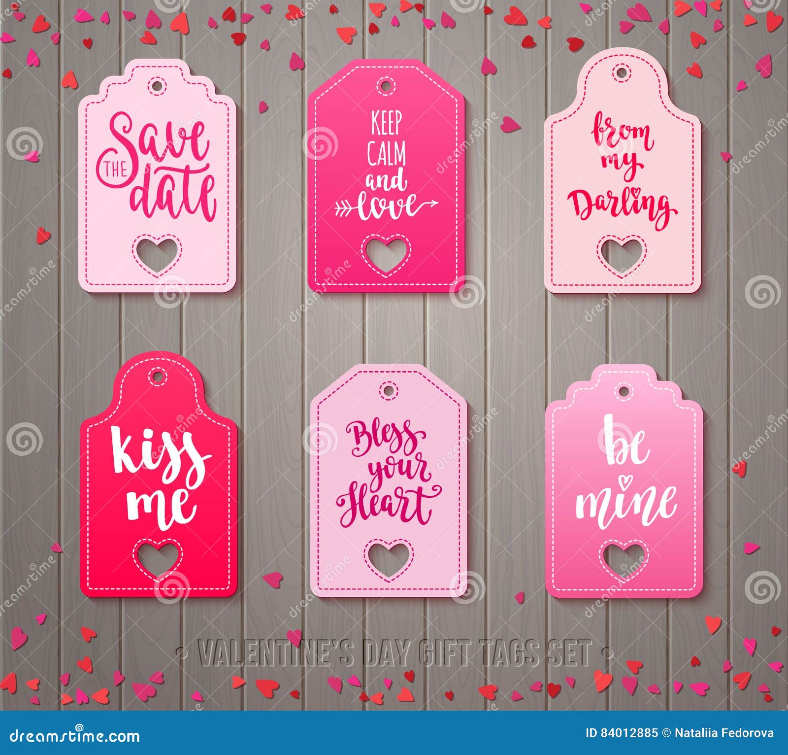 Set Of Valentine`s Day Gift Tags Stock Vector - Illustration of love ...