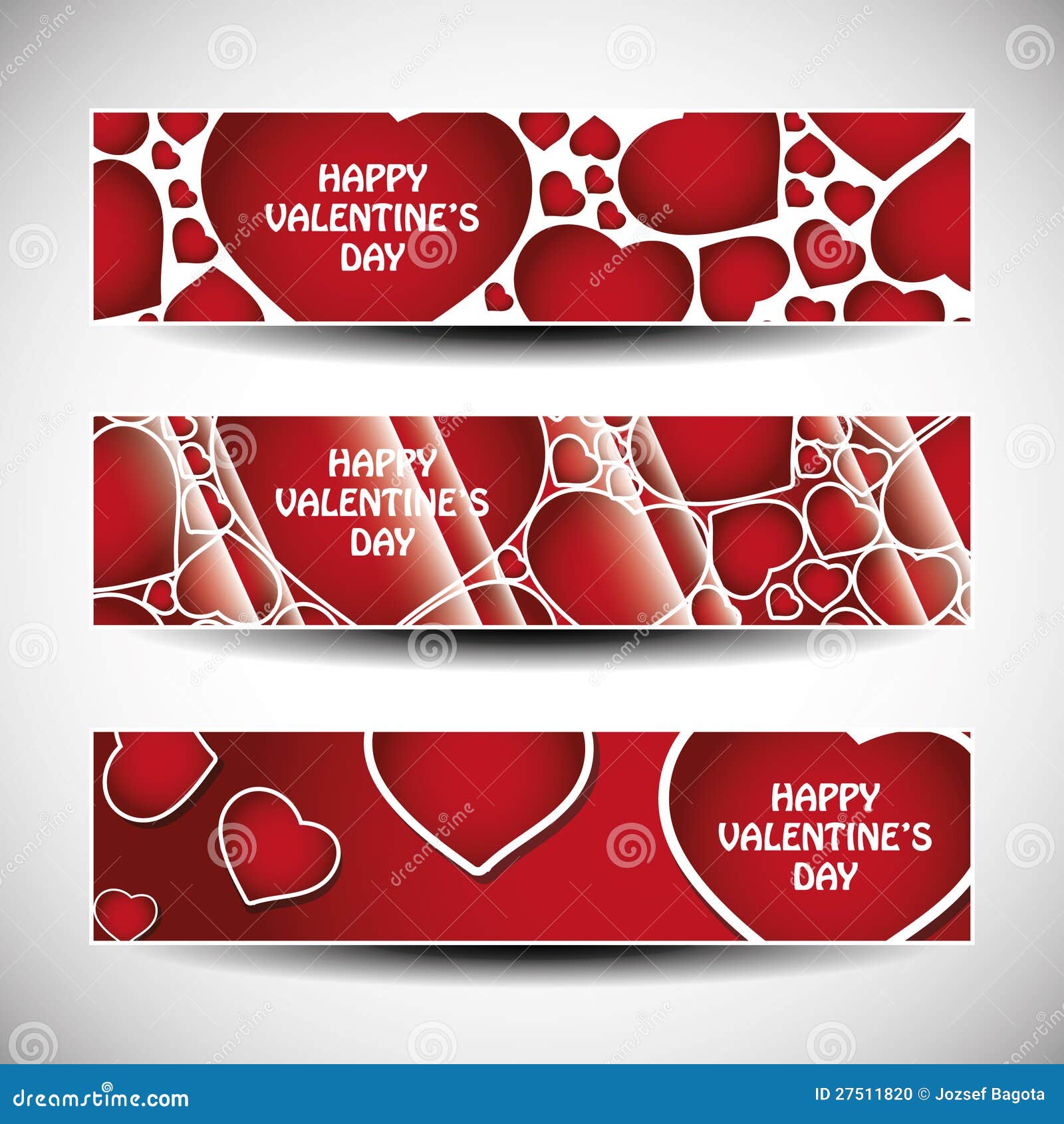 Set of Valentine S Day Header Designs Stock Vector - Illustration of ...