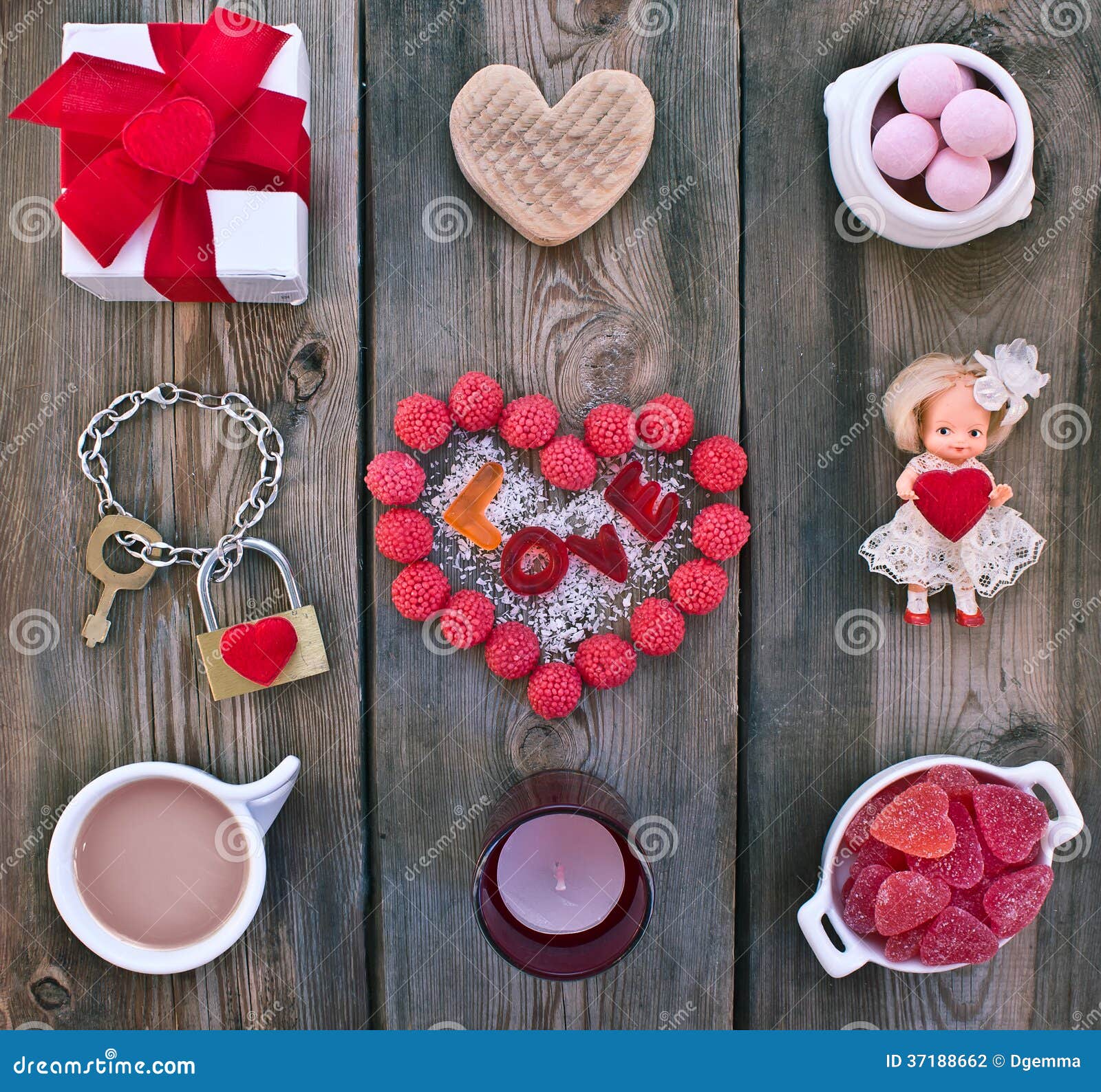 Set for Valentine s Day stock photo. Image of setting - 37188662
