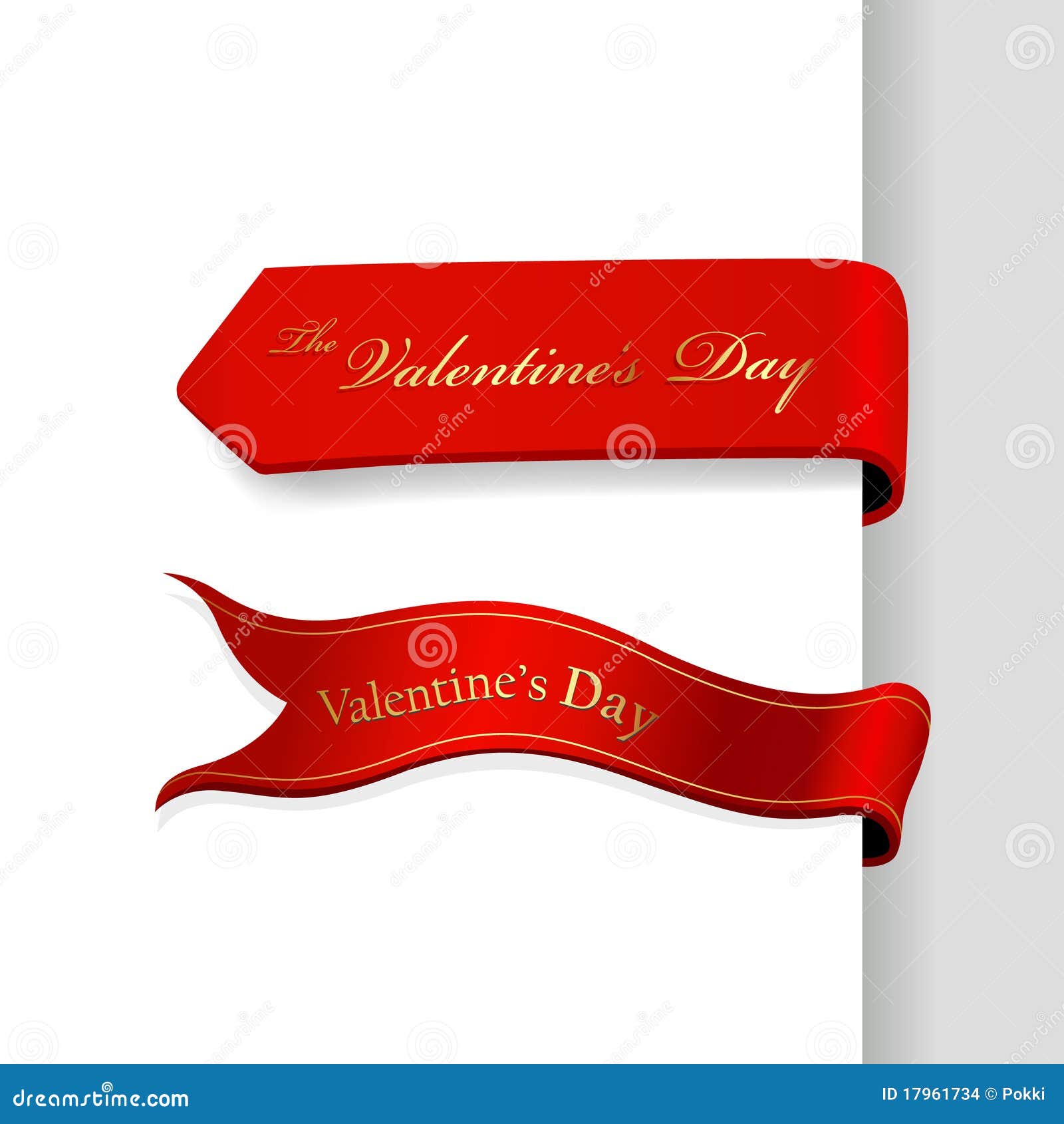 Set of Valentine S Day Ribbons. Stock Vector - Illustration of curve ...