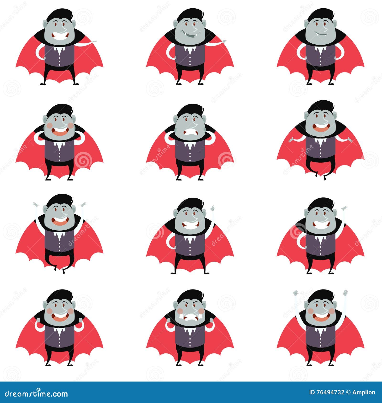 Set of Vampires stock vector. Illustration of cape, monster - 76494732