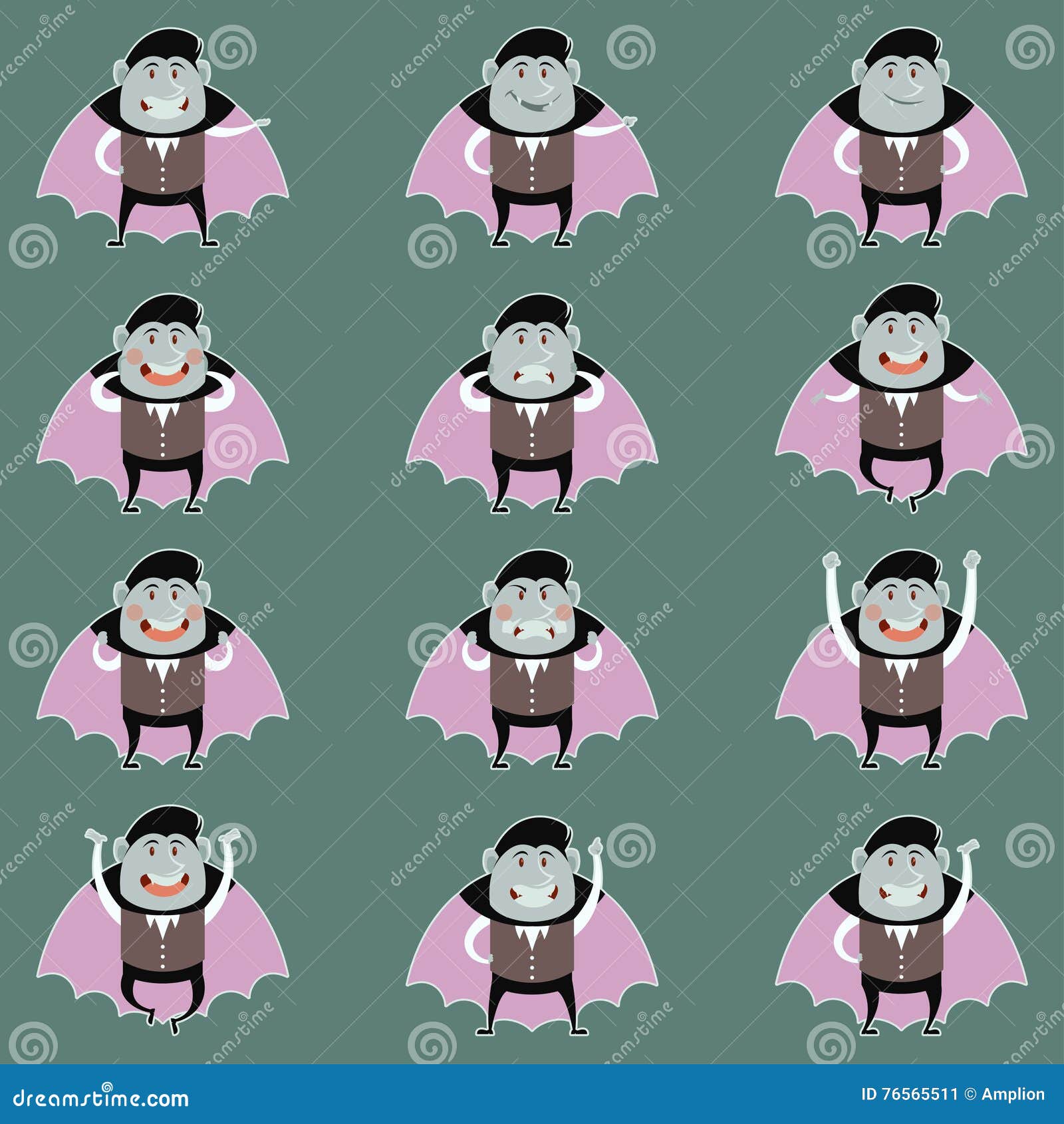 Set of Vampires2 stock vector. Illustration of funny - 76565511