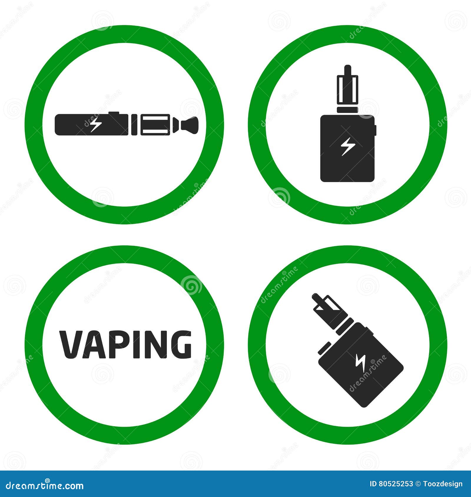Set vaping icons stock vector. Illustration of addiction - 80525253
