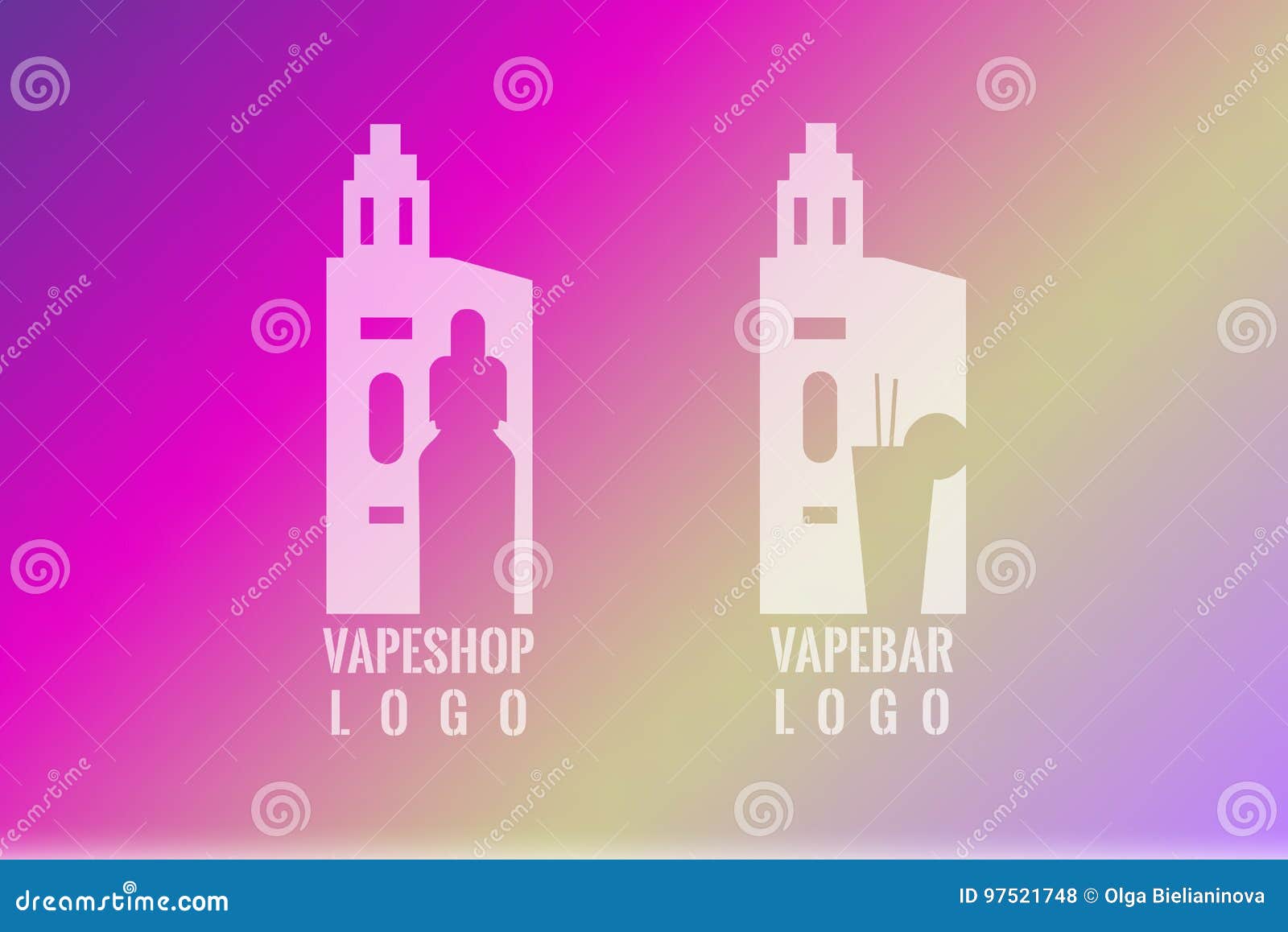 Set of Vaping Logo. Stamp, Emblem, Badge. Stock Vector - Illustration ...