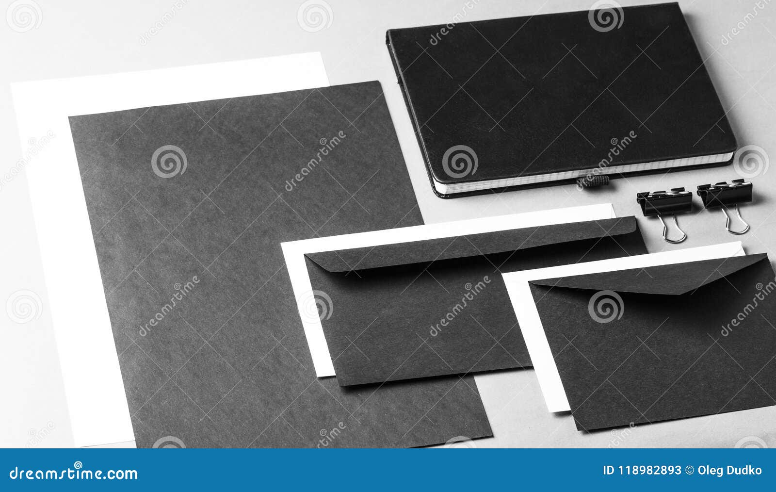 Set of Variety Blank Office Objects,black and Stock Image - Image of ...