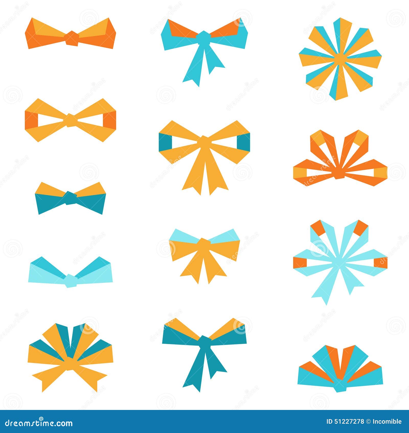Set of Various Abstract Bows and Ribbons Stock Vector - Illustration of ...