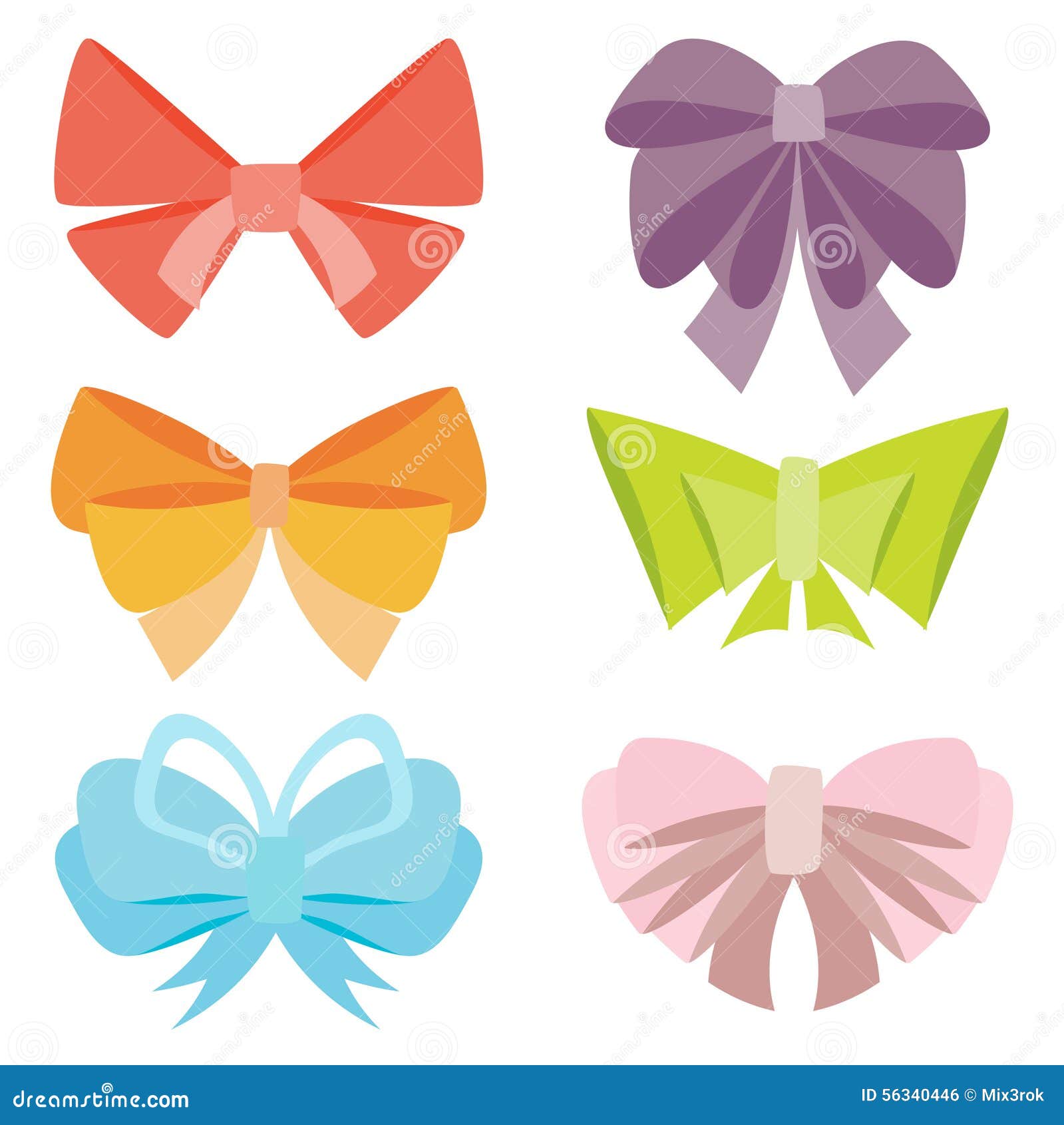 Set of Various Abstract Bows and Ribbons. Stock Vector - Illustration ...