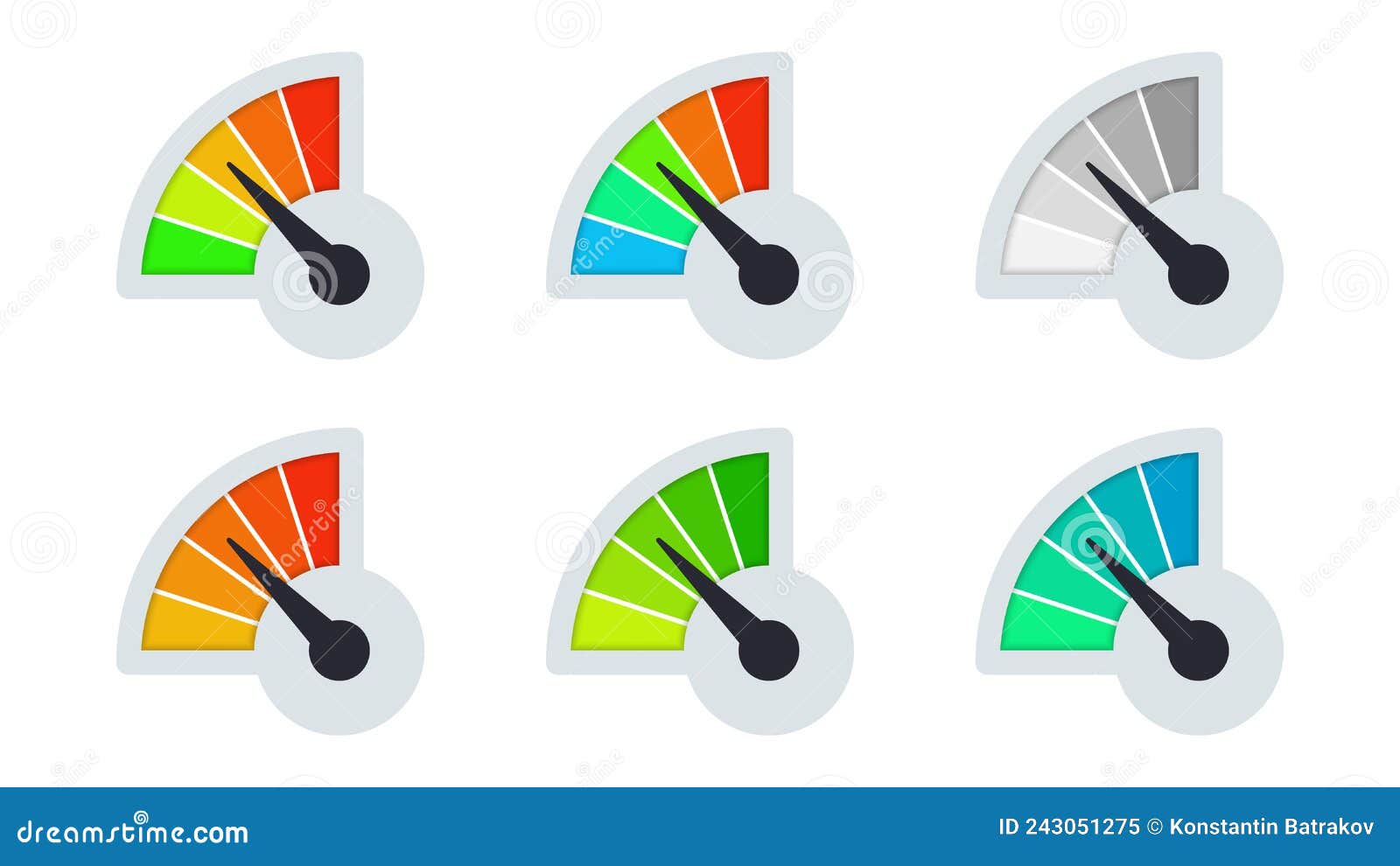 Set of Various Abstract Meters. Stock Vector - Illustration of meter ...