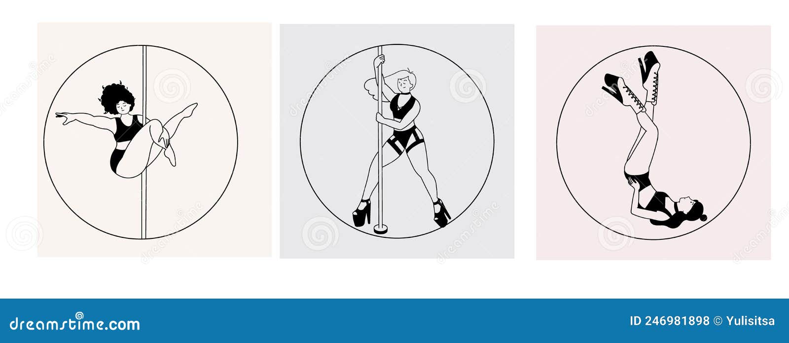 Acrobatic Dance Of Two Stylized Figures Of Man And Woman. Cartoon ...